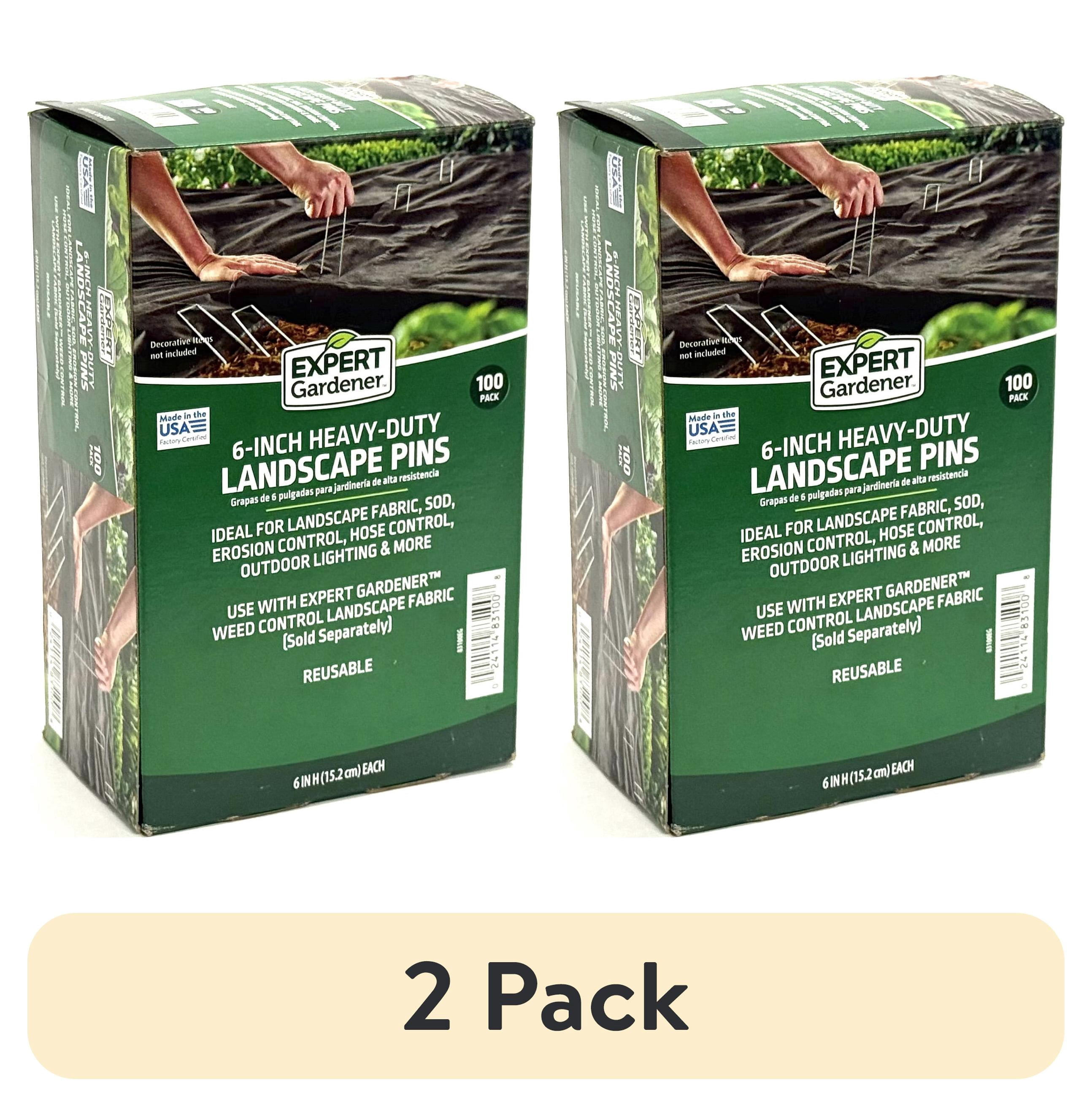 (2 pack) Expert Gardener 6” Pro Weed Barrier Fabric Landscape Pins, 100 ...