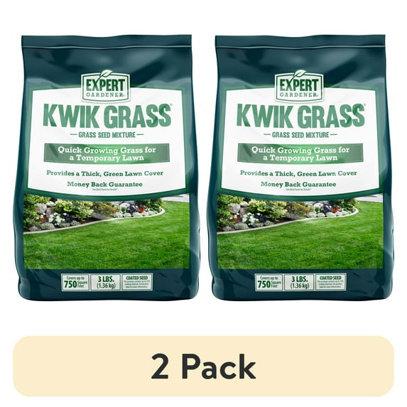 (2 pack) Expert Gardener Kwik Grass Seed Mix, for Sun to Partial Shade ...