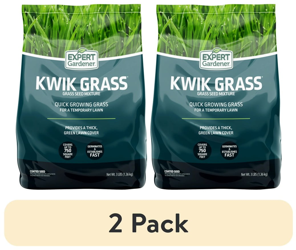 (2 pack) Expert Gardener Kwik Grass Seed Mix, for Sun to Partial Shade ...