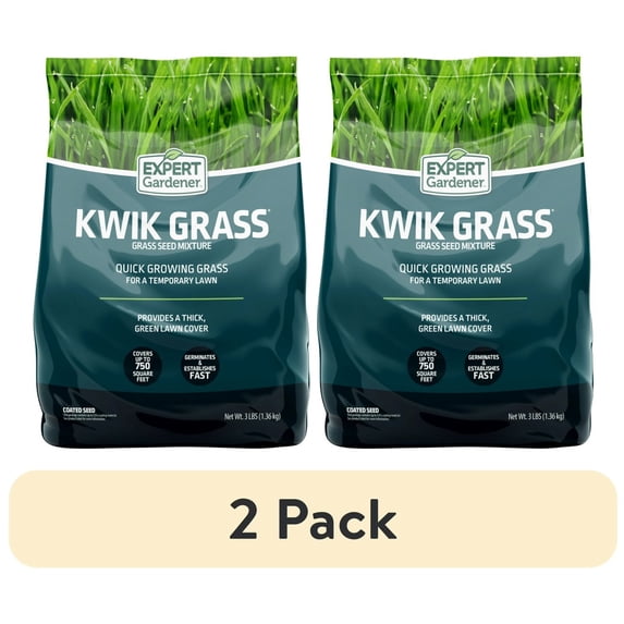 (2 pack) Expert Gardener Kwik Grass Seed Mix, for Sun to Partial Shade ...