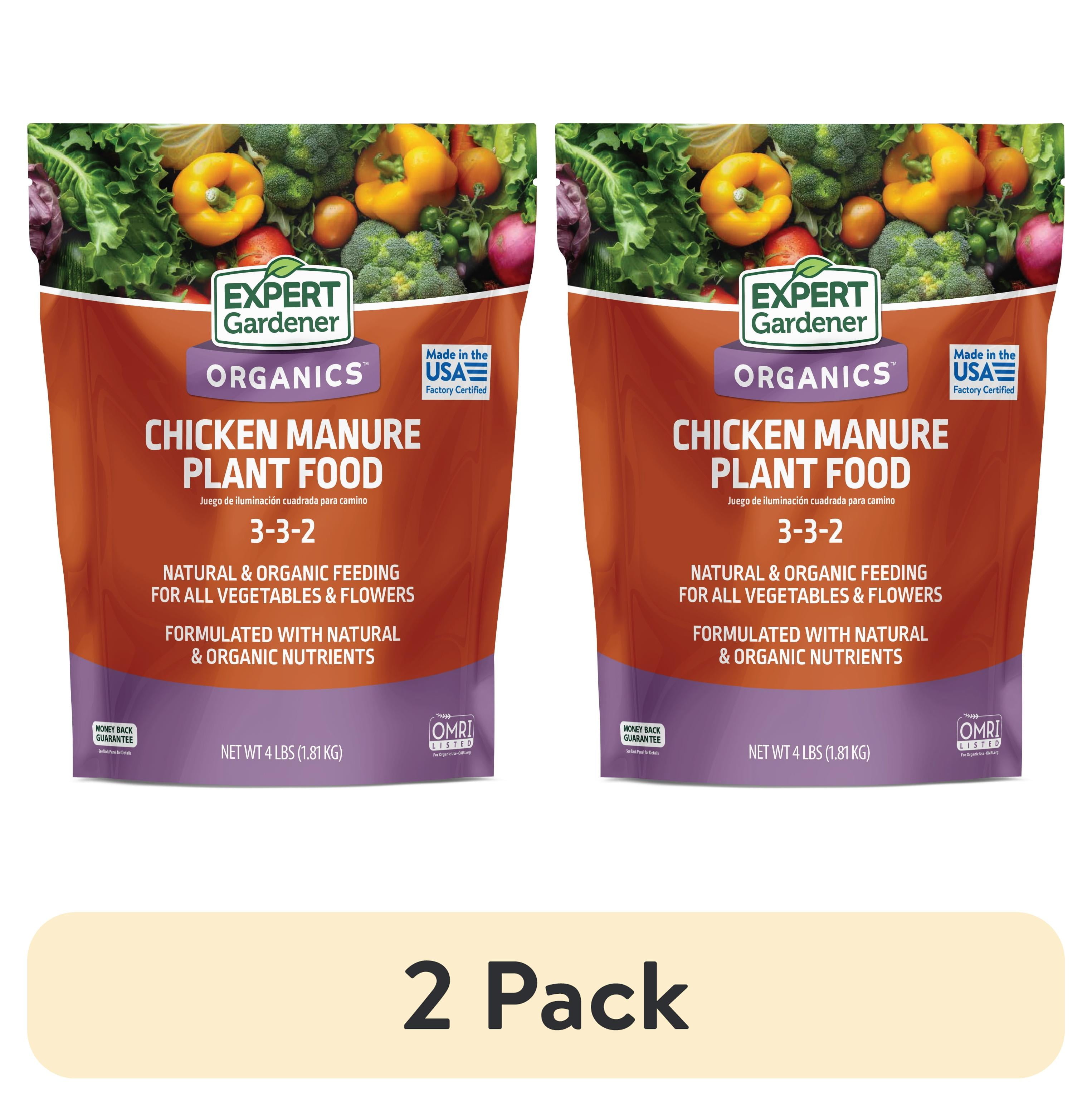 (2 pack) Expert Gardener Organics Chicken Manure All-Natural Plant Food ...