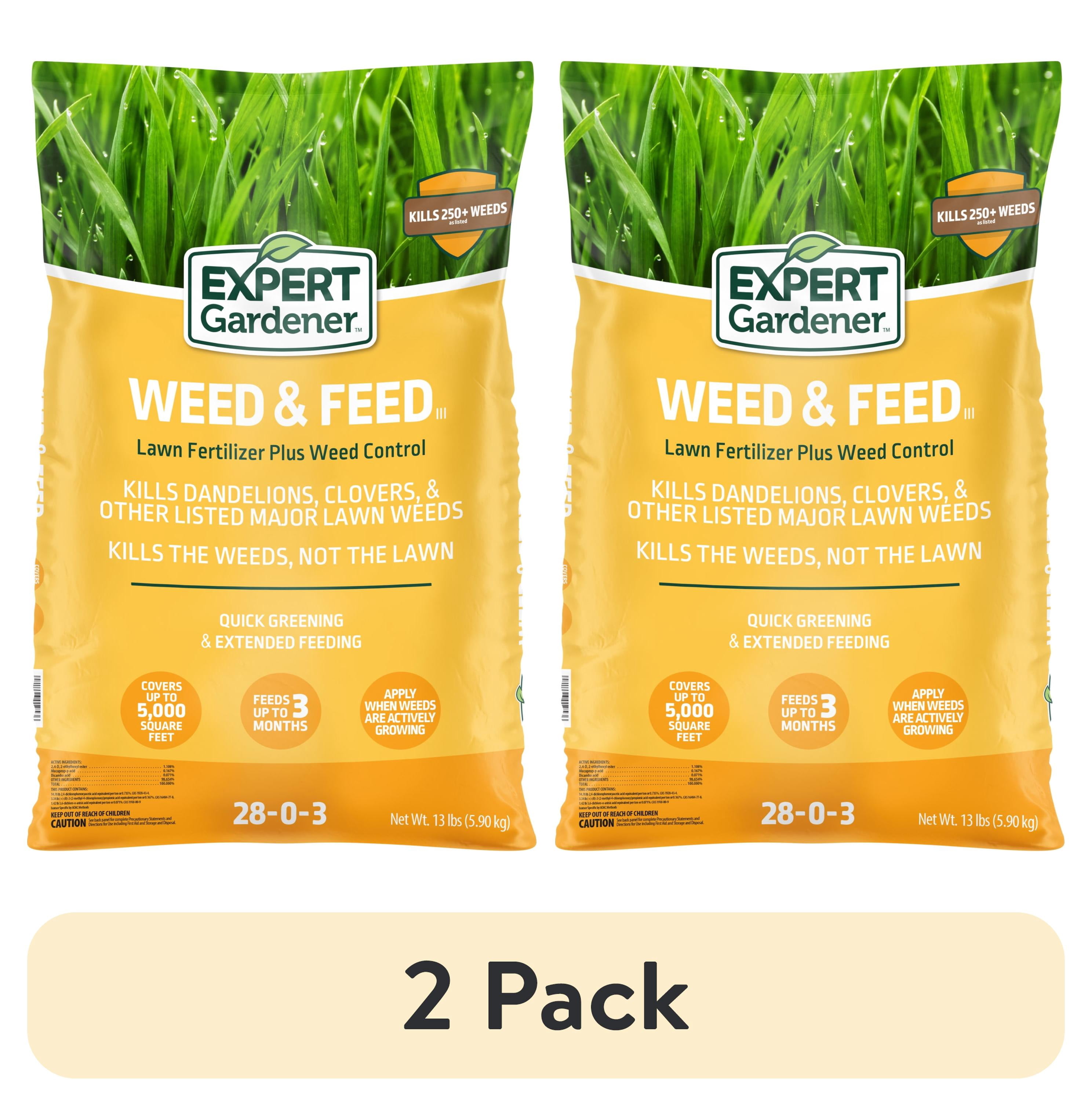 (2 pack) Expert Gardener Weed and Feed Fertilizer 28-0-3, 13.2 lb ...