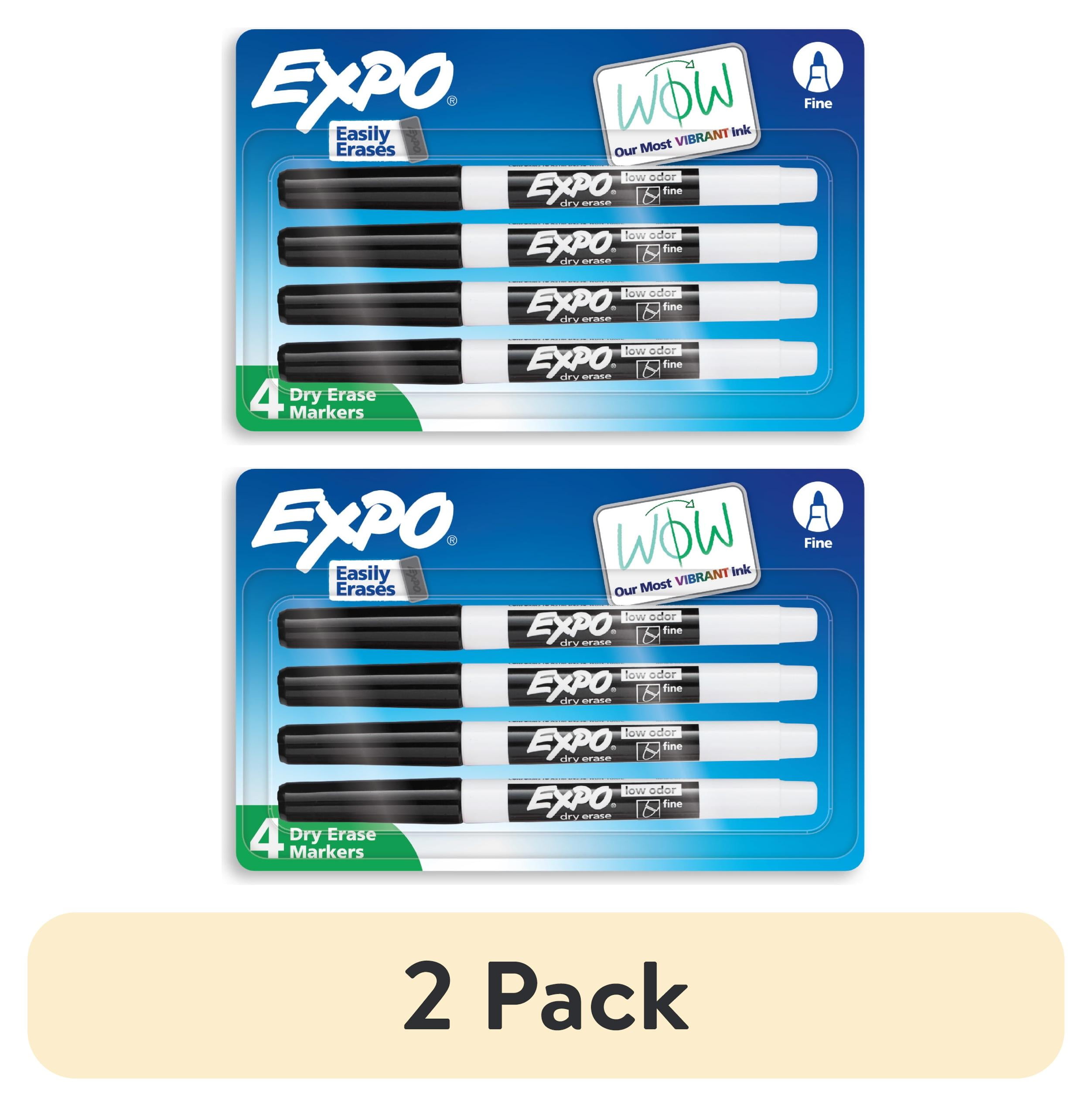 (2 pack) EXPO Dry Erase Markers, Black, Fine Tip, 4 Count - Walmart.com