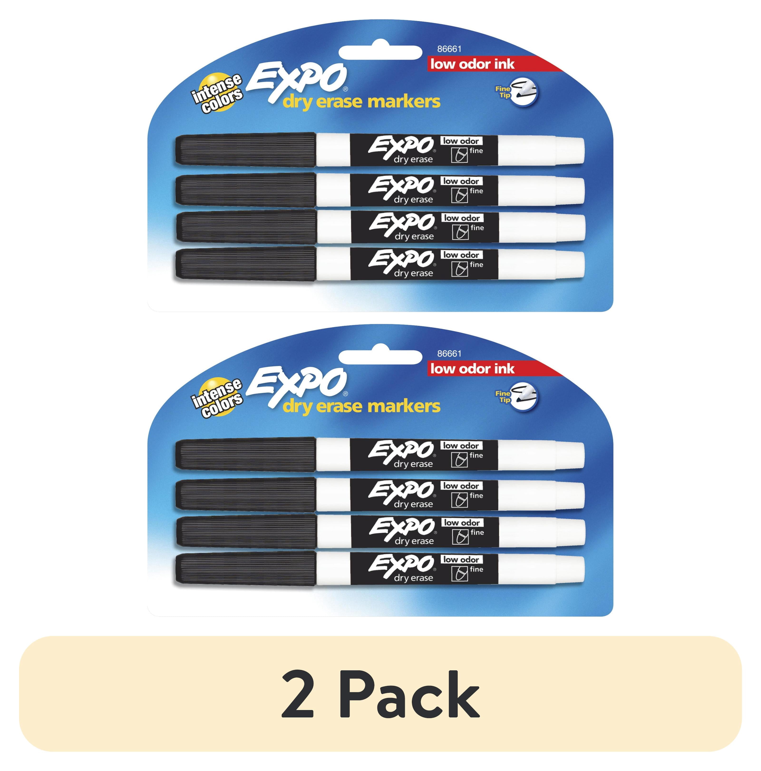 (2 pack) EXPO Dry Erase Markers, Black, Fine Tip, 4 Count - Walmart.com