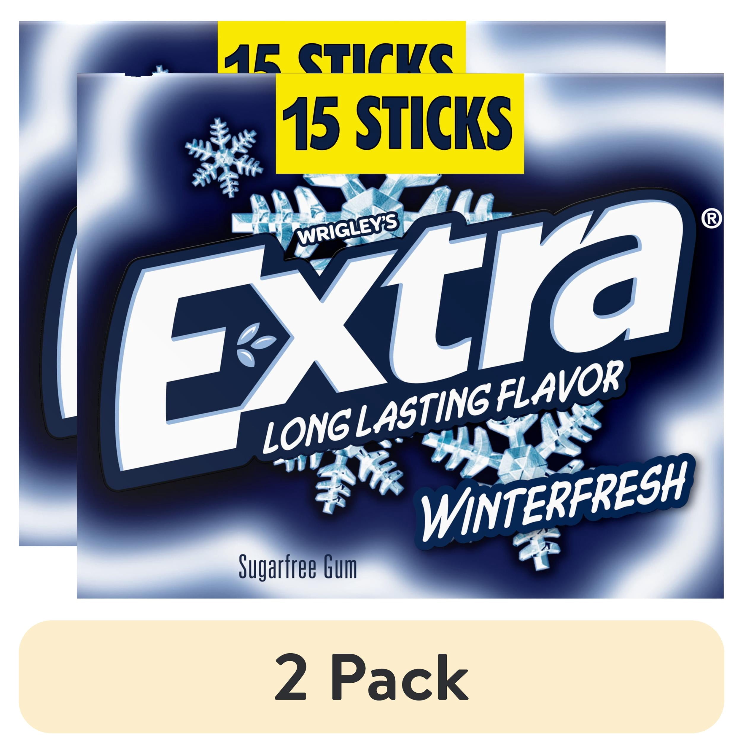 (2 pack) Extra Gum Winterfresh Sugar Free Chewing Gum, Single Pack - 15 ...