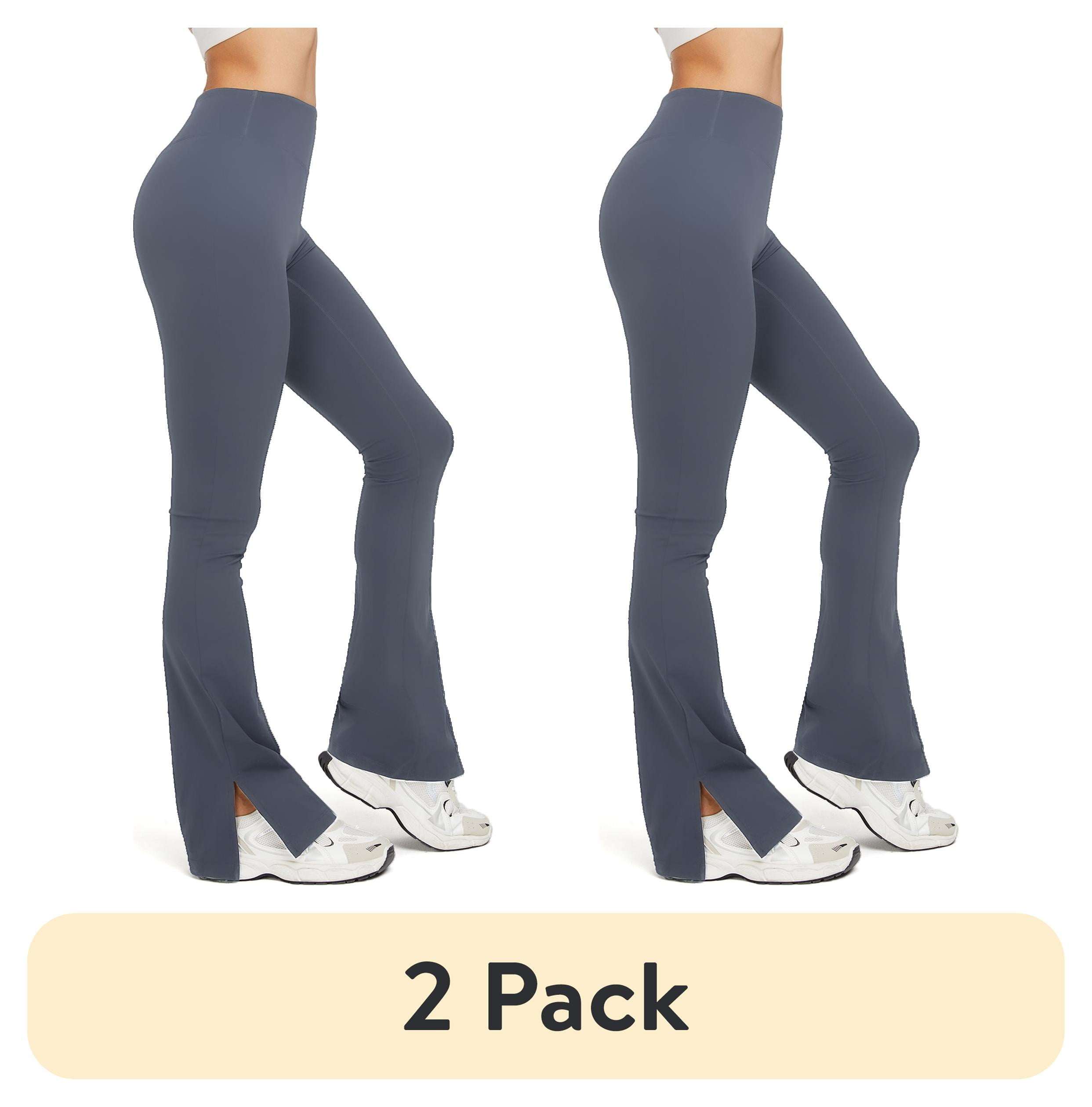 (2 pack) FITOP Womens Flared Leggings Slit Hem High Waist Bootcut Yoga ...
