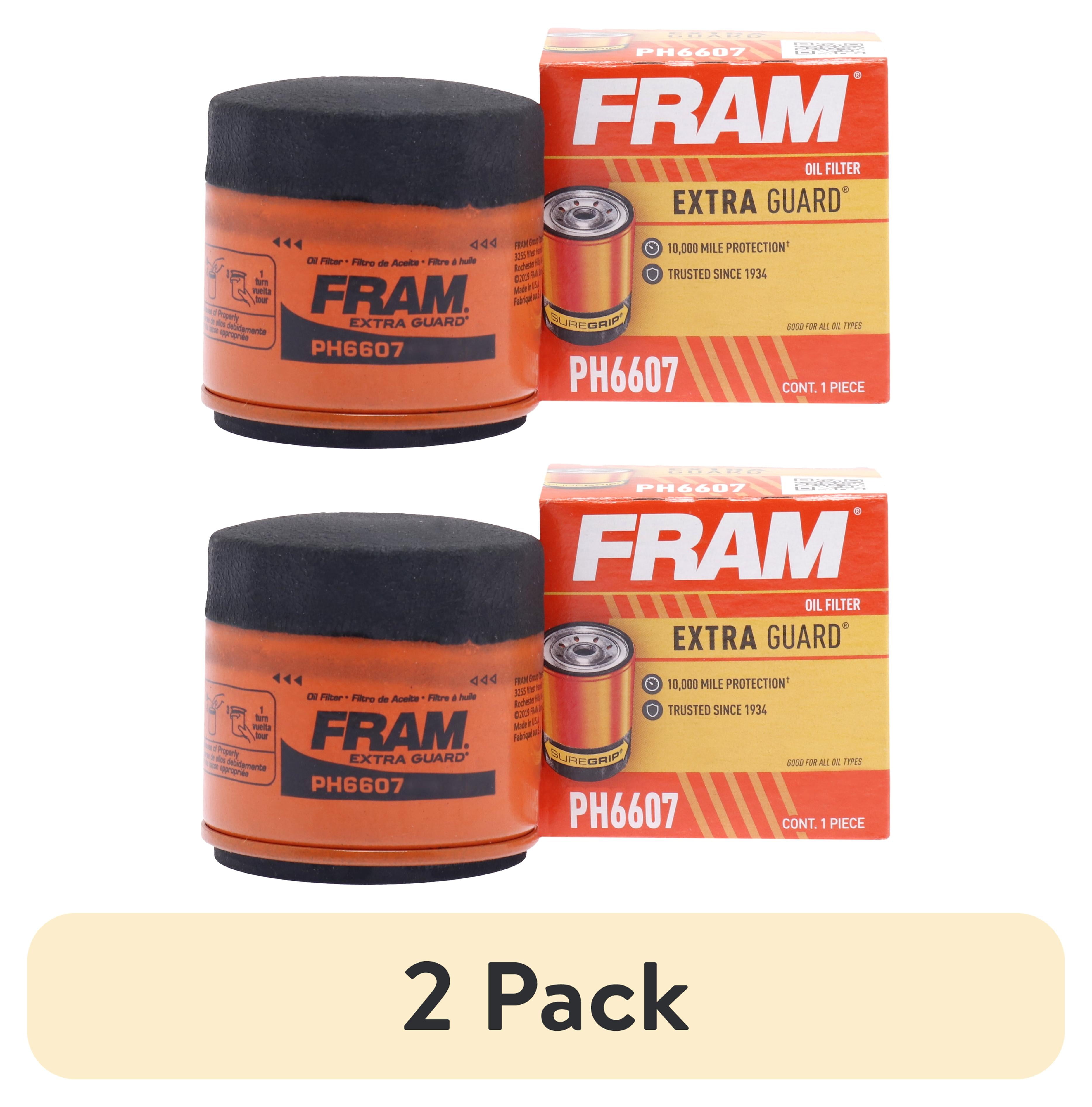 (2 pack) FRAM Extra Guard Oil Filter, PH6607, 10K Miles, Replacement ...