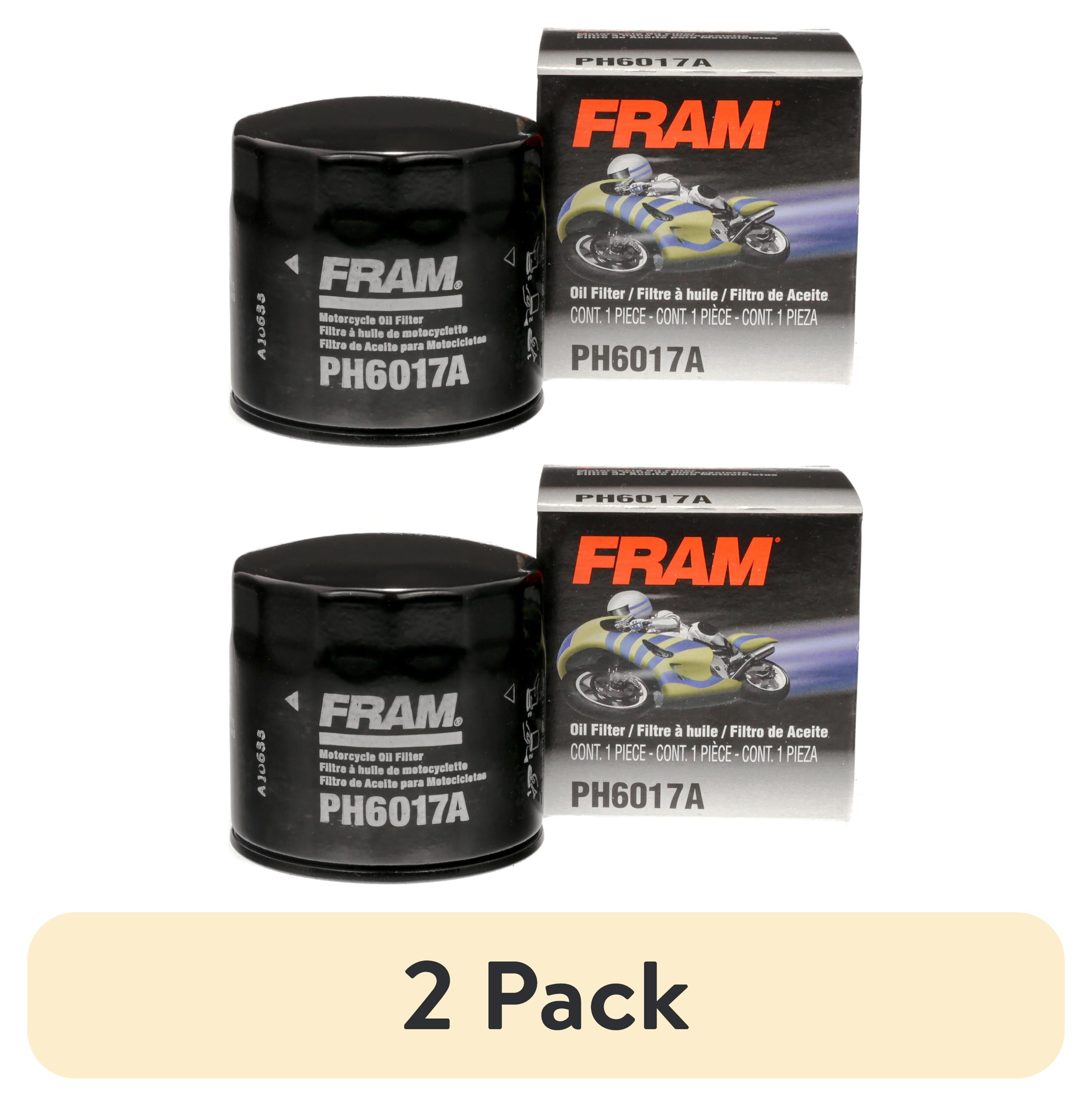 (2 pack) FRAM Motorcycle/ATV Oil Filter, PH6017A for Select Harley ...