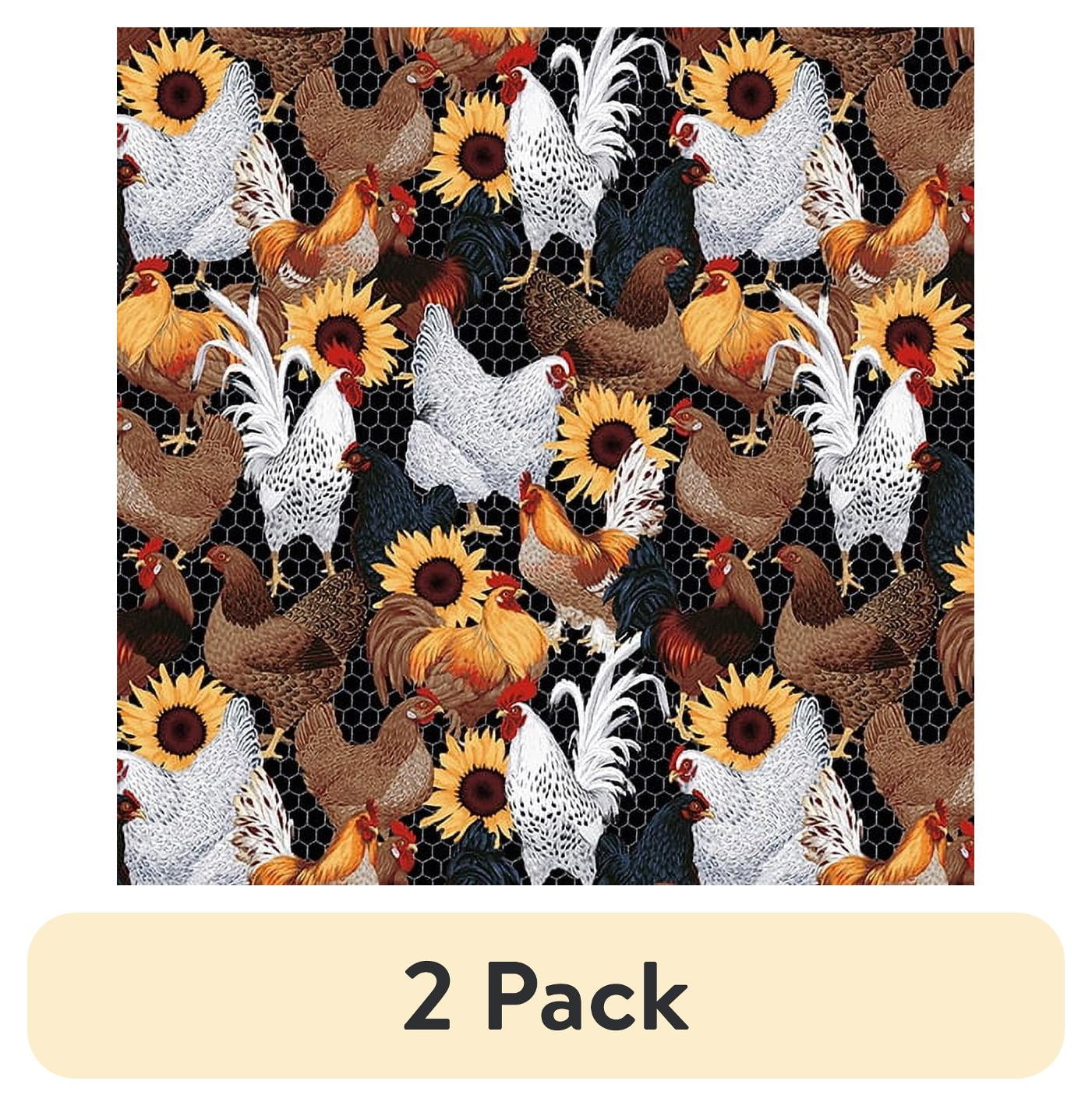 (2 pack) Fabric Tradtions 44" x 1 yd 100% Cotton Novelty Sunflowers and ...
