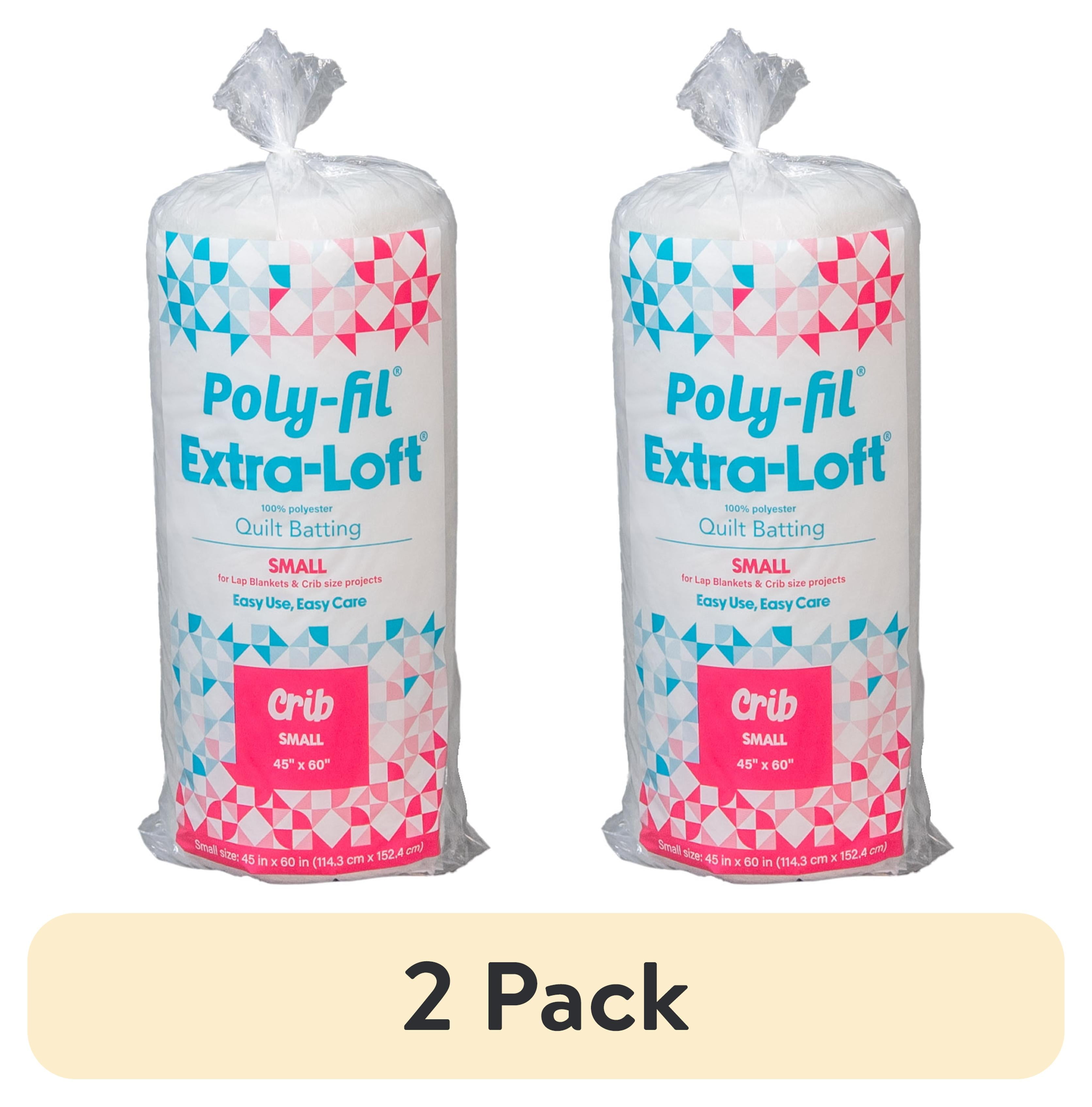 (2 pack) Fairfield 45" x 60" Poly-Fil Extra-Loft Batting, 1 Each ...