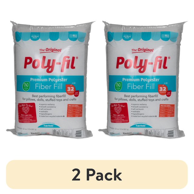 (2 pack) Fairfield The Original Poly-Fil Premium Polyester Fiber Fill ...