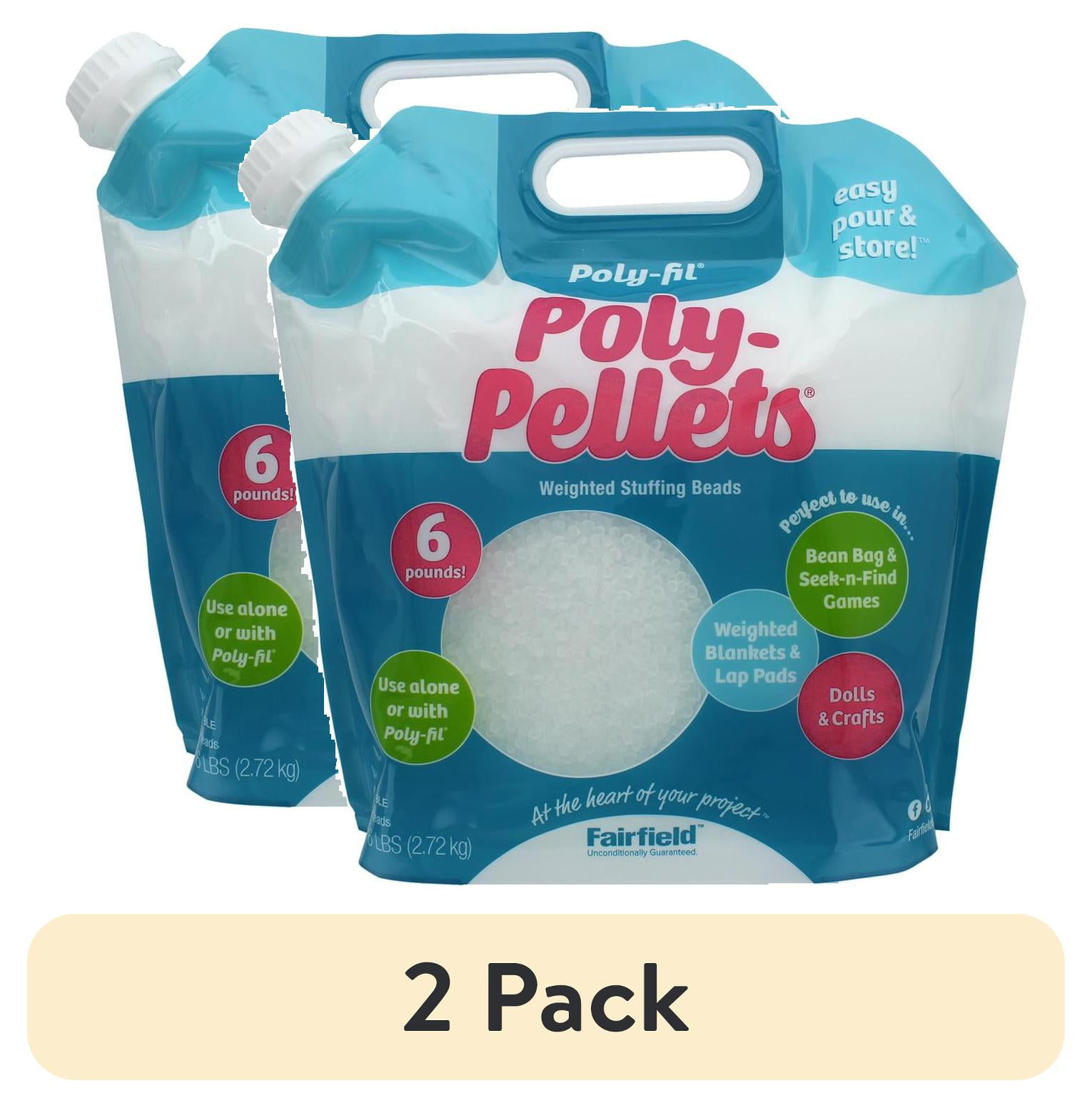 (2 pack) Fairfield Poly-Fil Poly-Pellets, Premium Polyester Weighted ...