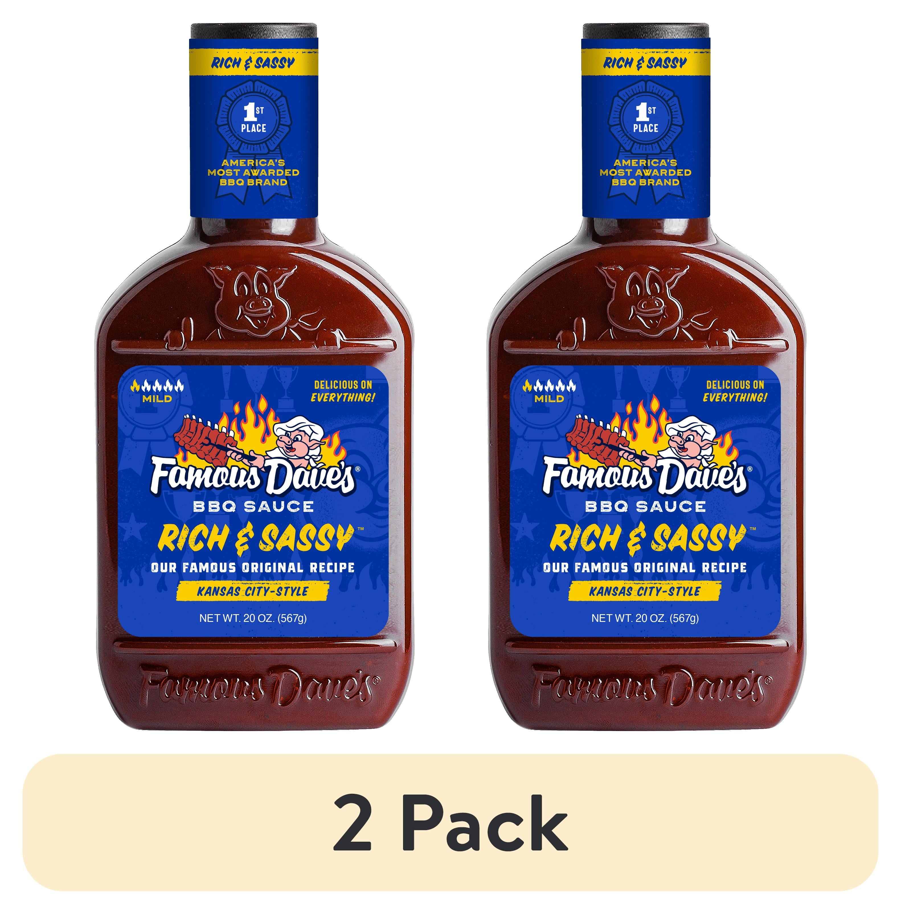 (2 pack) Famous Dave's Rich & Sassy BBQ Sauce, 20 oz - Walmart.com