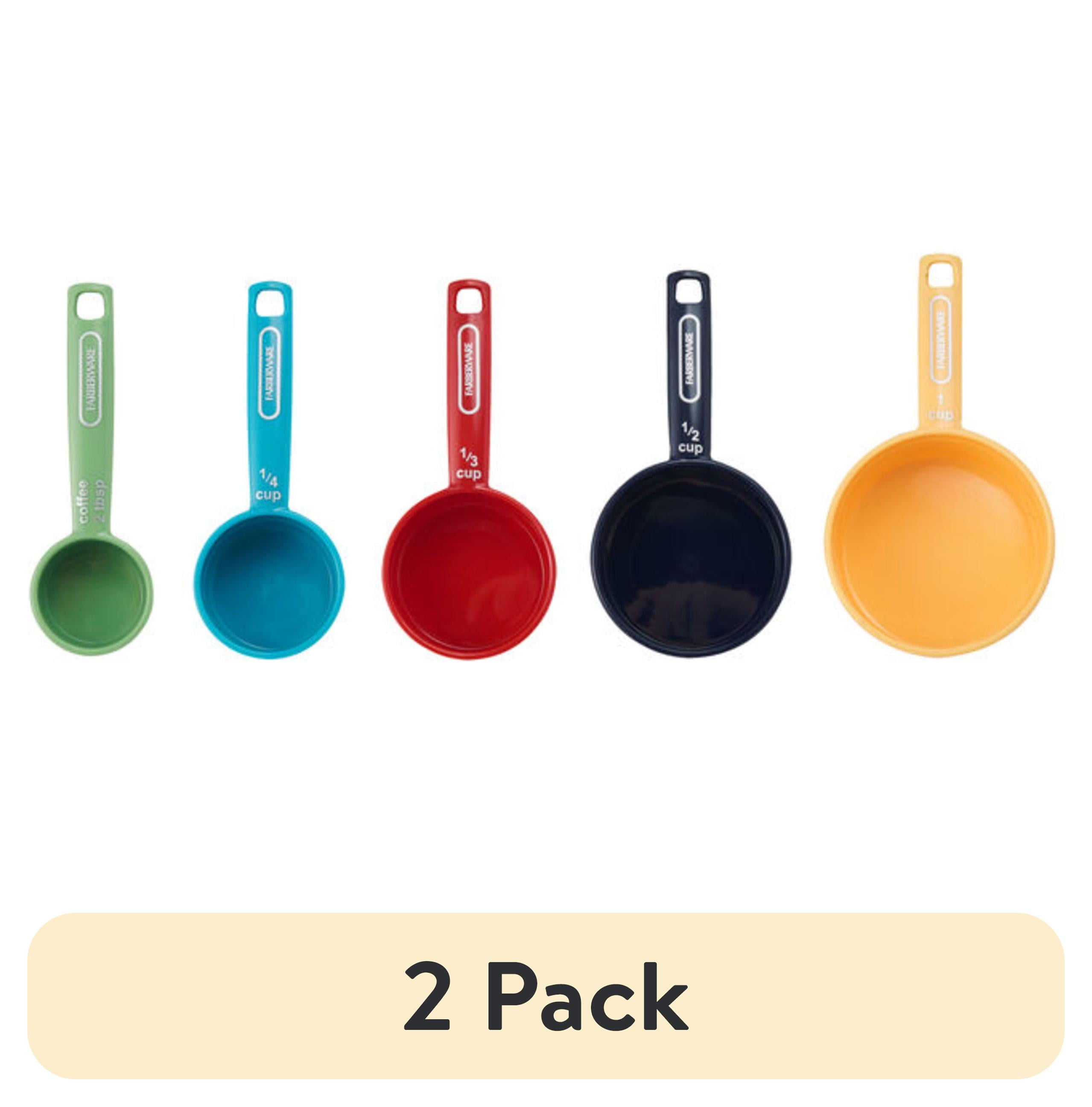 (2 pack) Farberware Plastic Multicolor Nesting Measuring Cup Set with ...