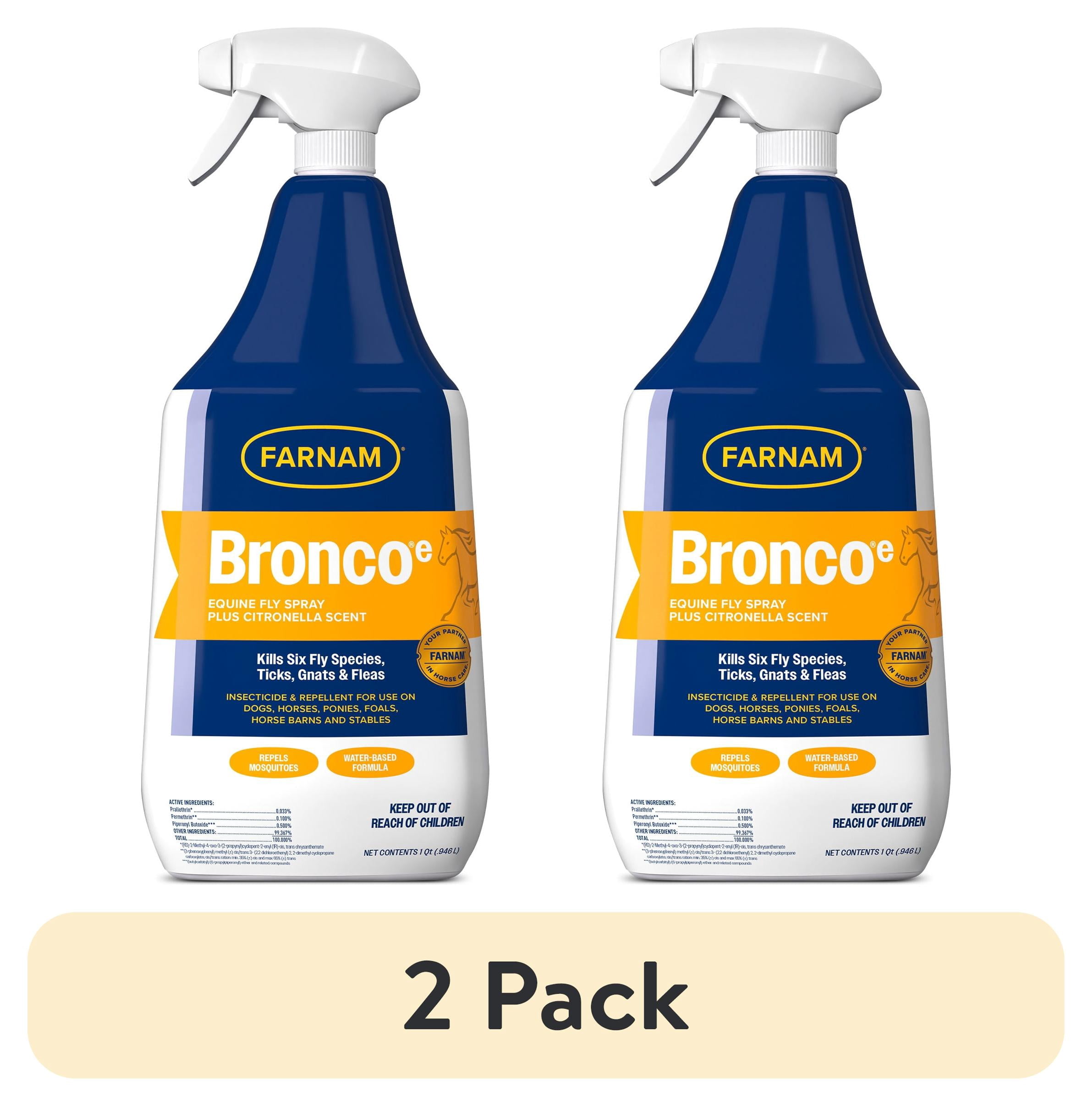 (2 pack) Farnam Bronco e Horse Fly Spray with Citronella Scent for ...