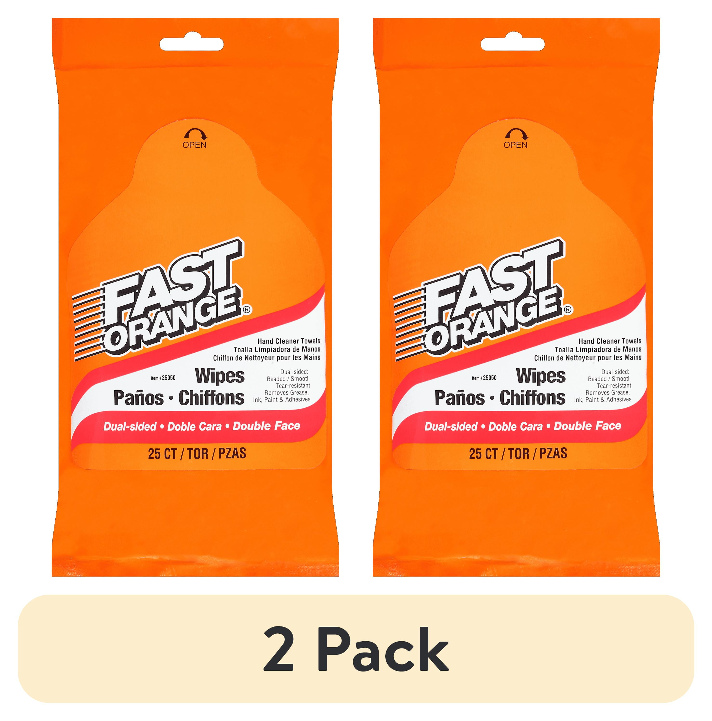 (2 pack) Fast Orange Wipes Textured Citrus Hand Cleaner Towels 25 Ct ...