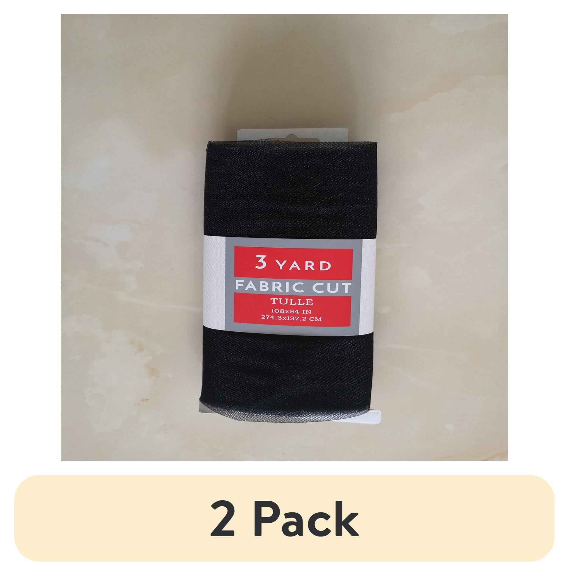 (2 pack) Fc 54"*3yd sparkle precut tull fabric black,100% nylon ...