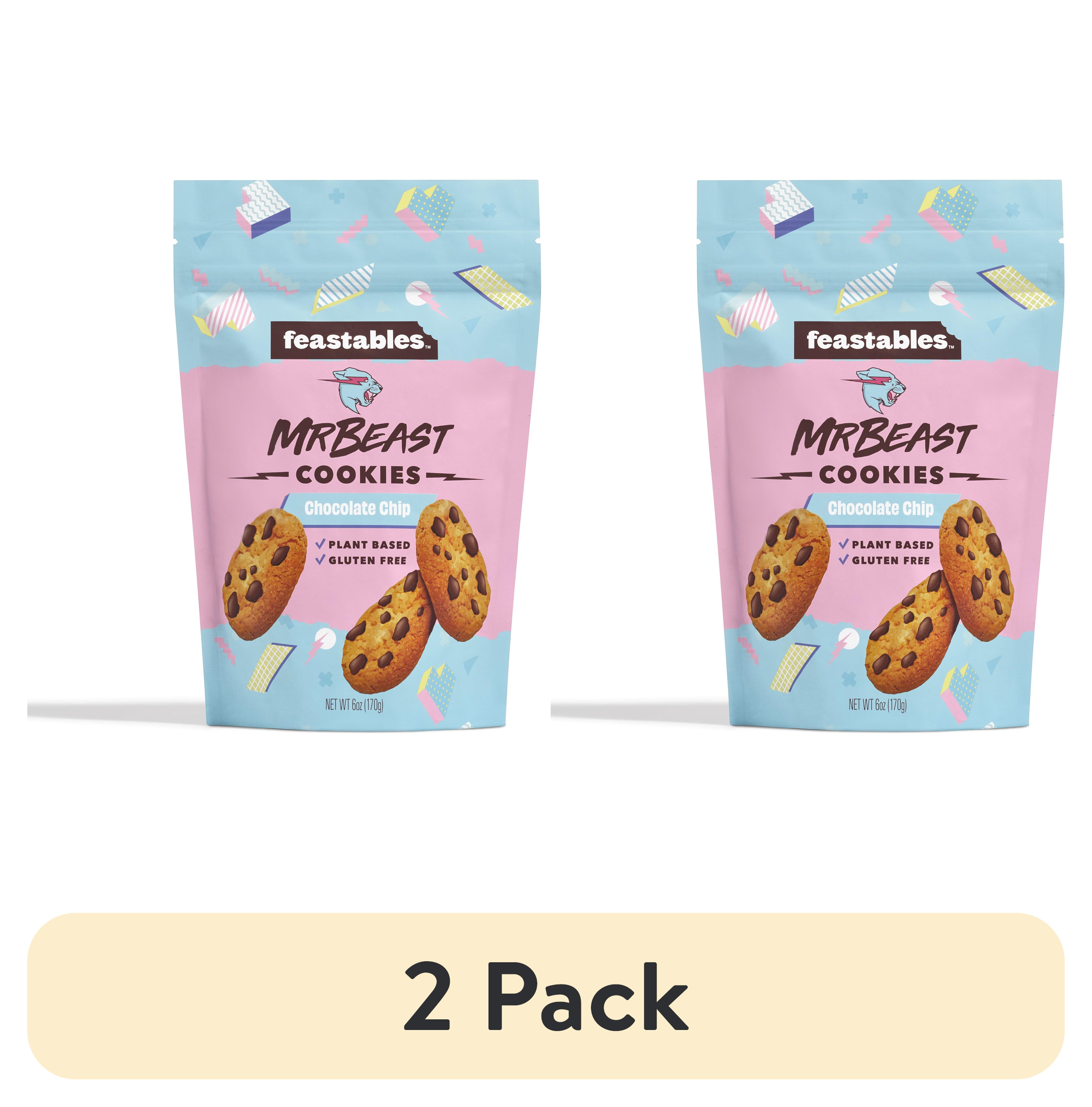 (2 pack) Feastables MrBeast Chocolate Chip Cookies, 6 oz, 12 Count ...