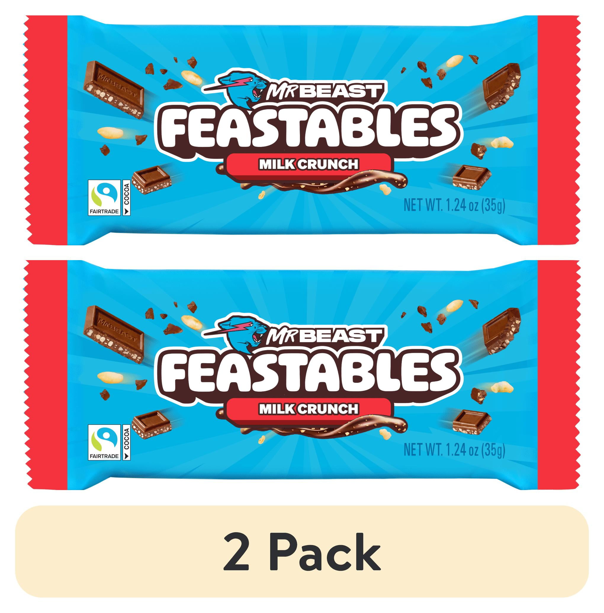 (2 pack) Feastables MrBeast Milk Chocolate Crunch Bar - Walmart.com