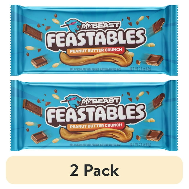 Feastables MrBeast Peanut Butter Chocolate Bars for Breakroom - Walmart ...