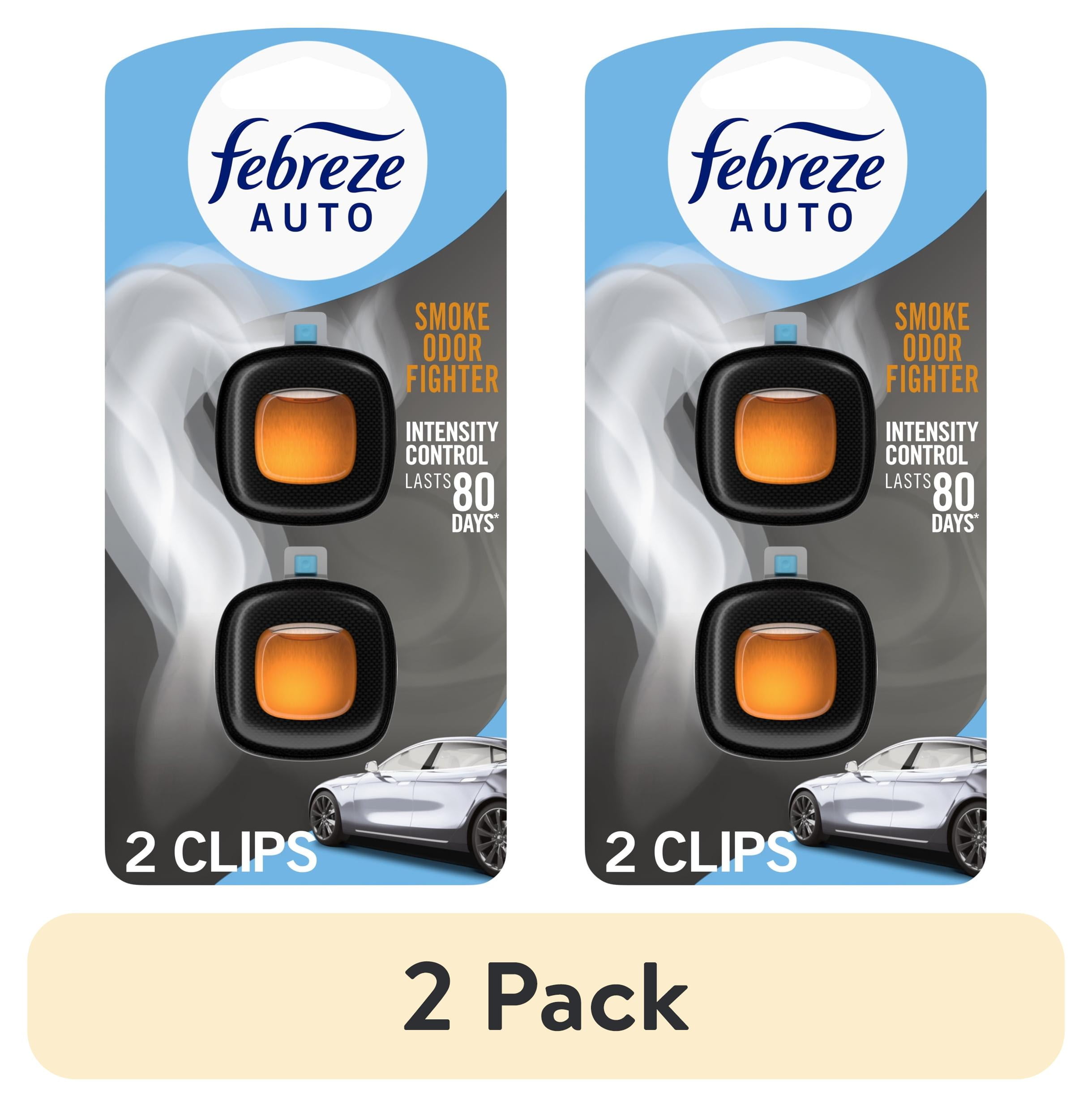 (2 pack) Febreze AUTO Car Air Freshener, Odor-Fighting Car Vent Clip, Smoke Odor Fighter, 2 ...