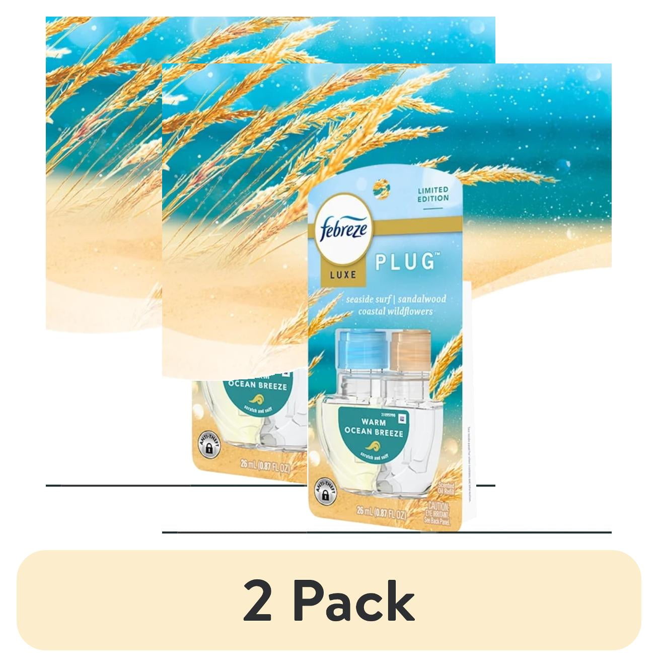 (2 pack) Febreze PLUG Refill Warm Ocean Breeze, Air Freshener, Fade ...