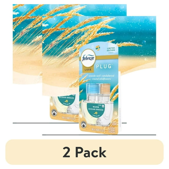 (2 pack) Febreze PLUG Refill Warm Ocean Breeze, Air Freshener, Fade ...