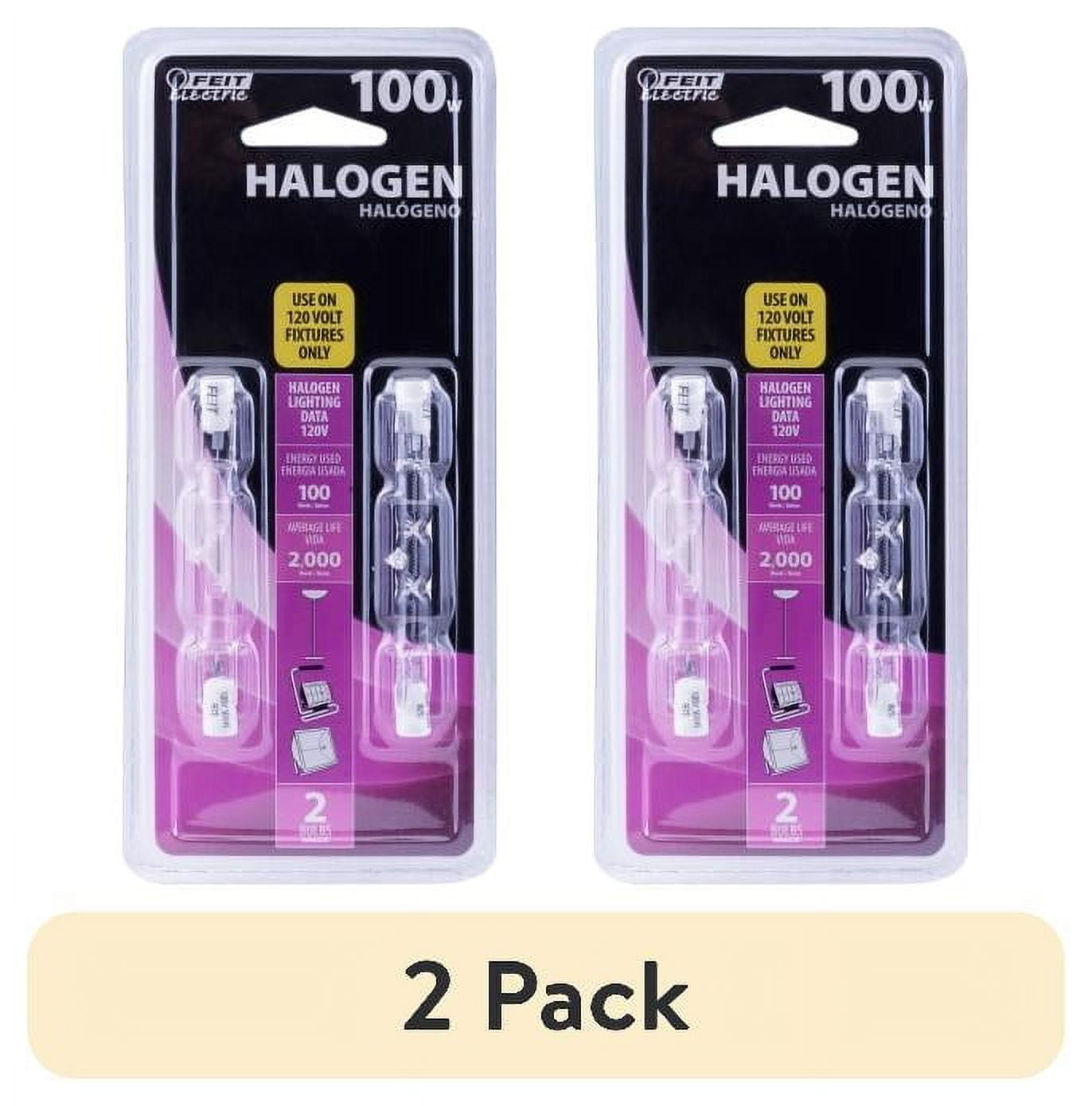 (2 pack) Feit Electric 100W T3 Warm White (3000K), Double Ended R7S ...