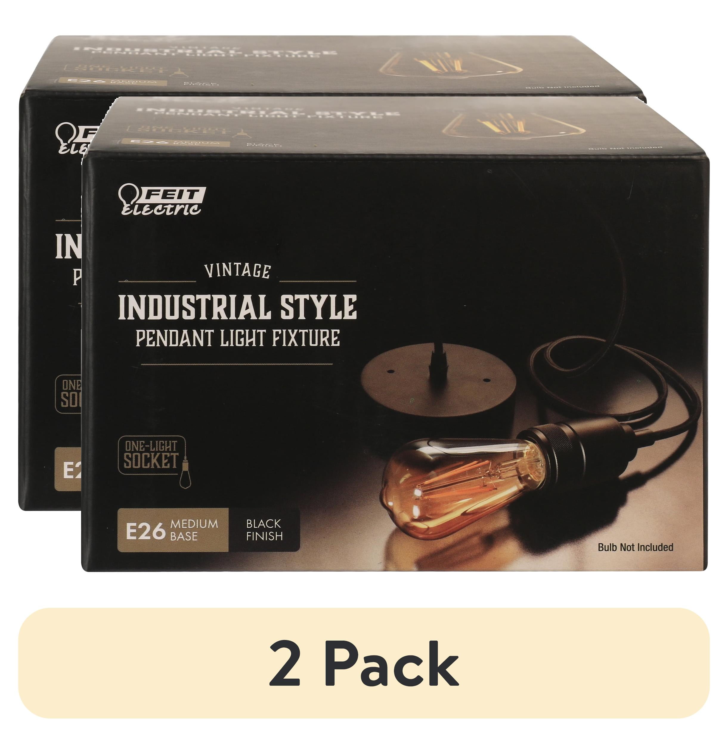 (2 pack) Feit Electric Industrial 55" inch Assembled One Socket Matte ...