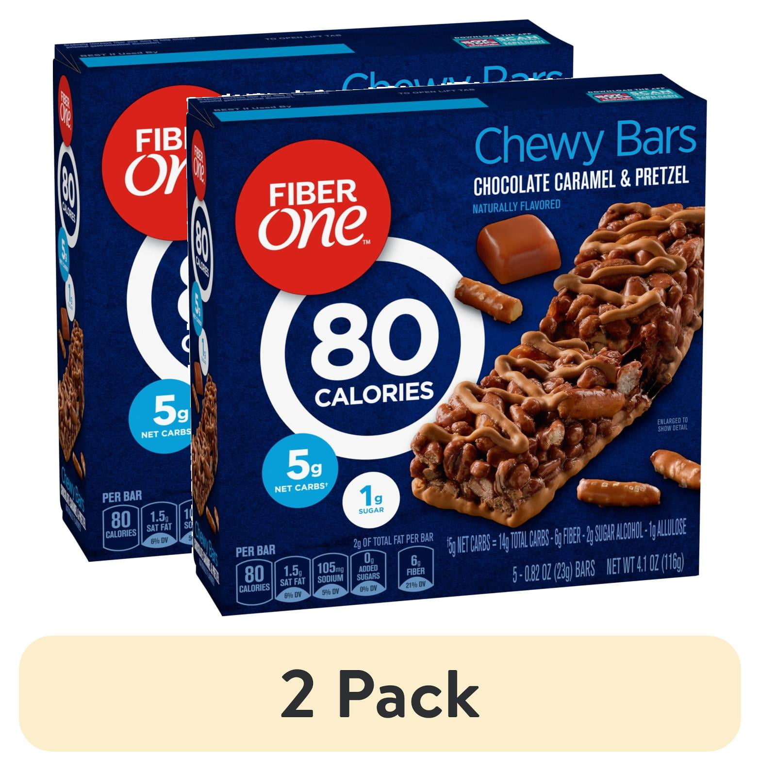 (2 pack) Fiber One 80 Calorie Chewy Snack Bars, Chocolate Caramel and ...
