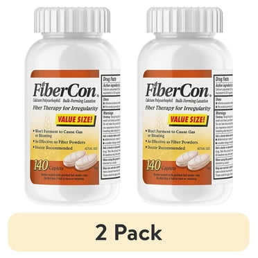 FiberCon Fiber Therapy Regularity Supplement - 140 Caplets for ...