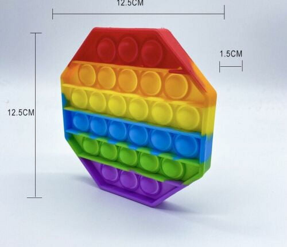 2 pack Fidget Toy Push Bubble Pop Sensory Stress Relief Kids Silicone ...