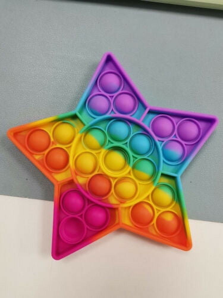 2 pack Fidget Toy Push Bubble Pop Sensory Stress Relief Kids Silicone ...