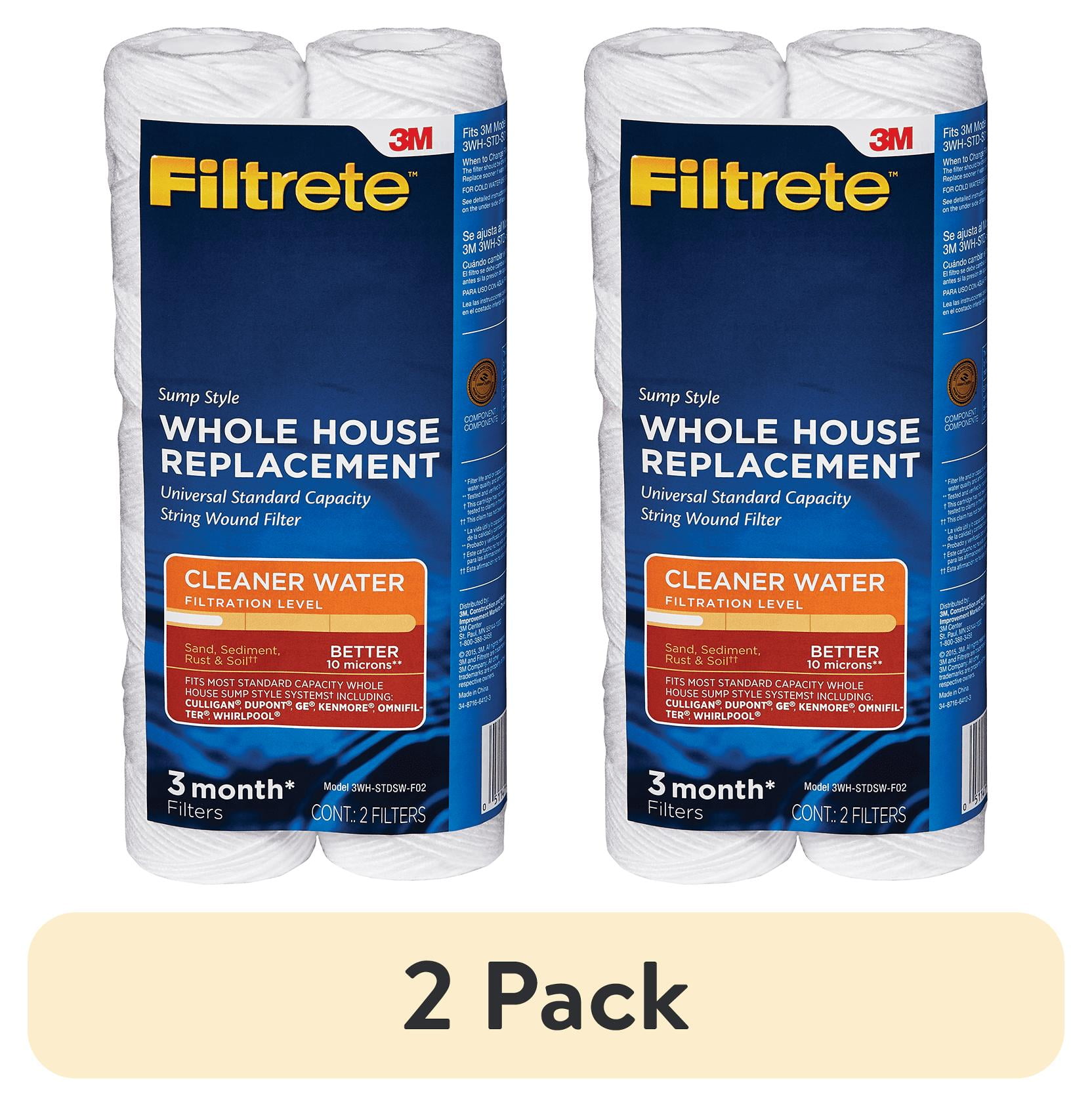 (2 pack) Filtrete Standard Capacity Whole House String Wound ...
