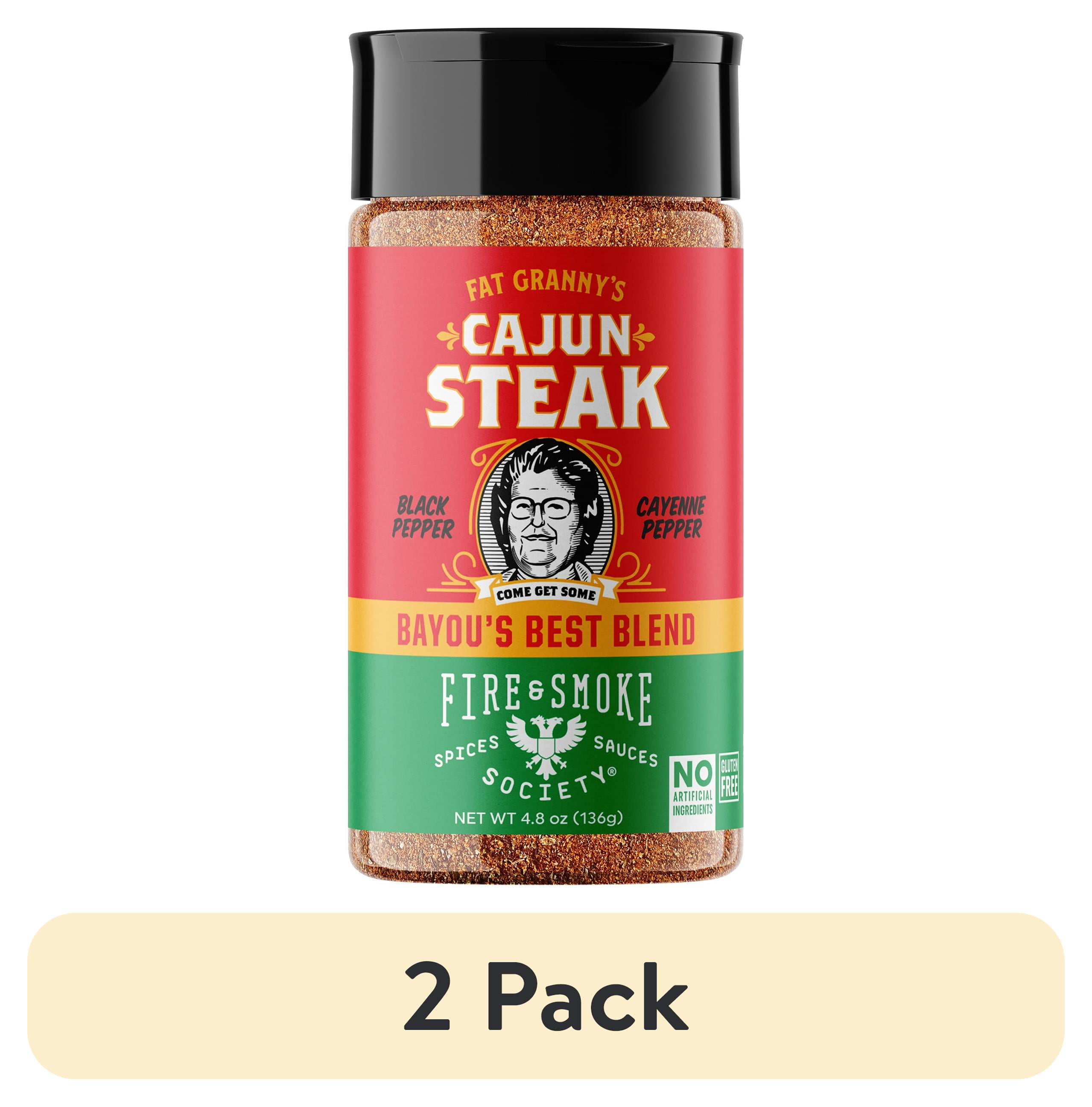(2 pack) Fire & Smoke Society Fat Granny's Cajun Steak Seasoning, 4.8 ...