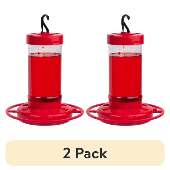 (2 pack) First Nature Hummingbird Feeder, 16 oz, Red, Plastic - Walmart.com