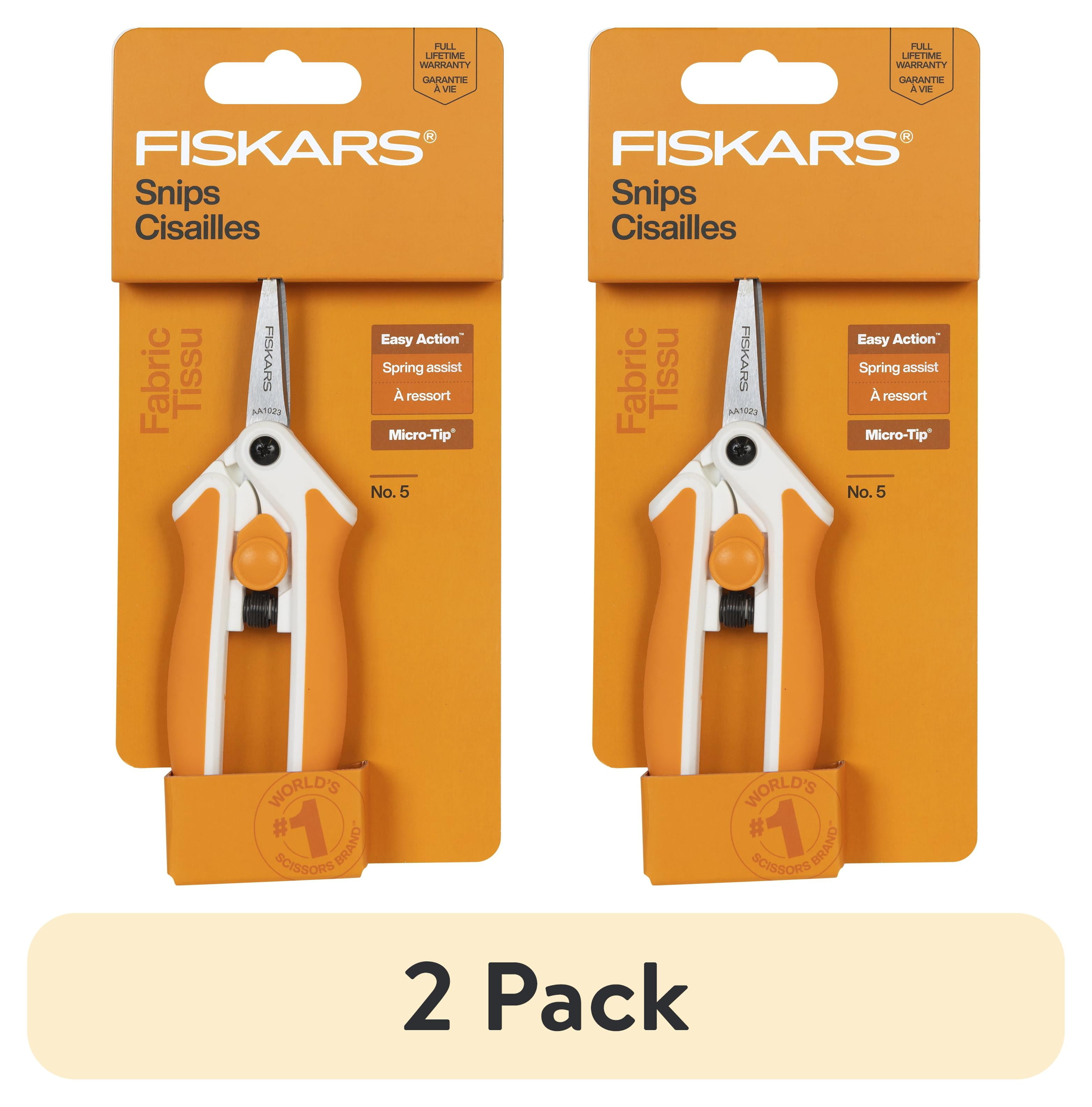 (2 pack) Fiskars 5" Stainless Steel Micro-Tip Easy Action Scissors ...