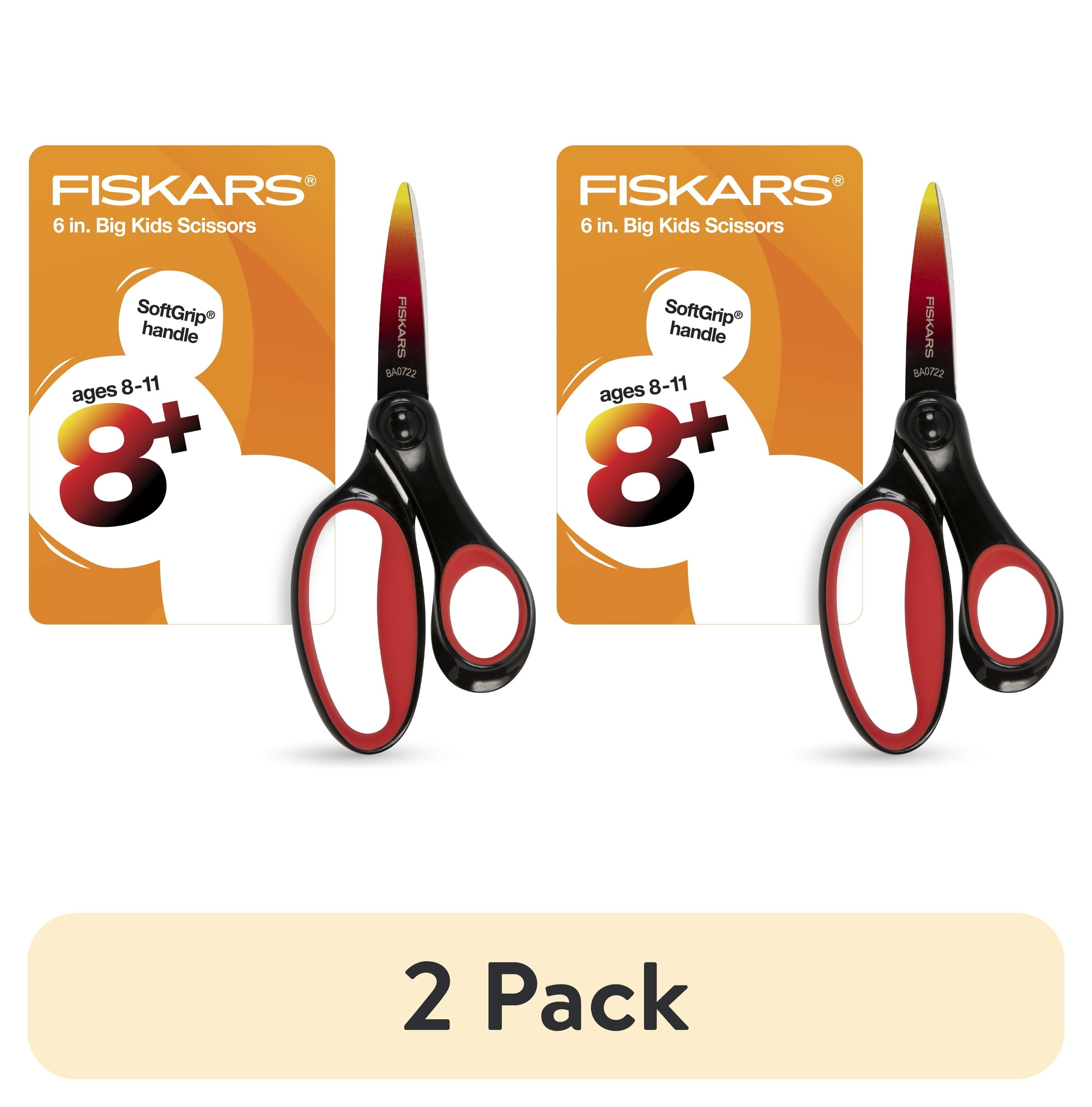 (2 pack) Fiskars Big Kids Scissors, 6", Pointed, School Supplies for ...