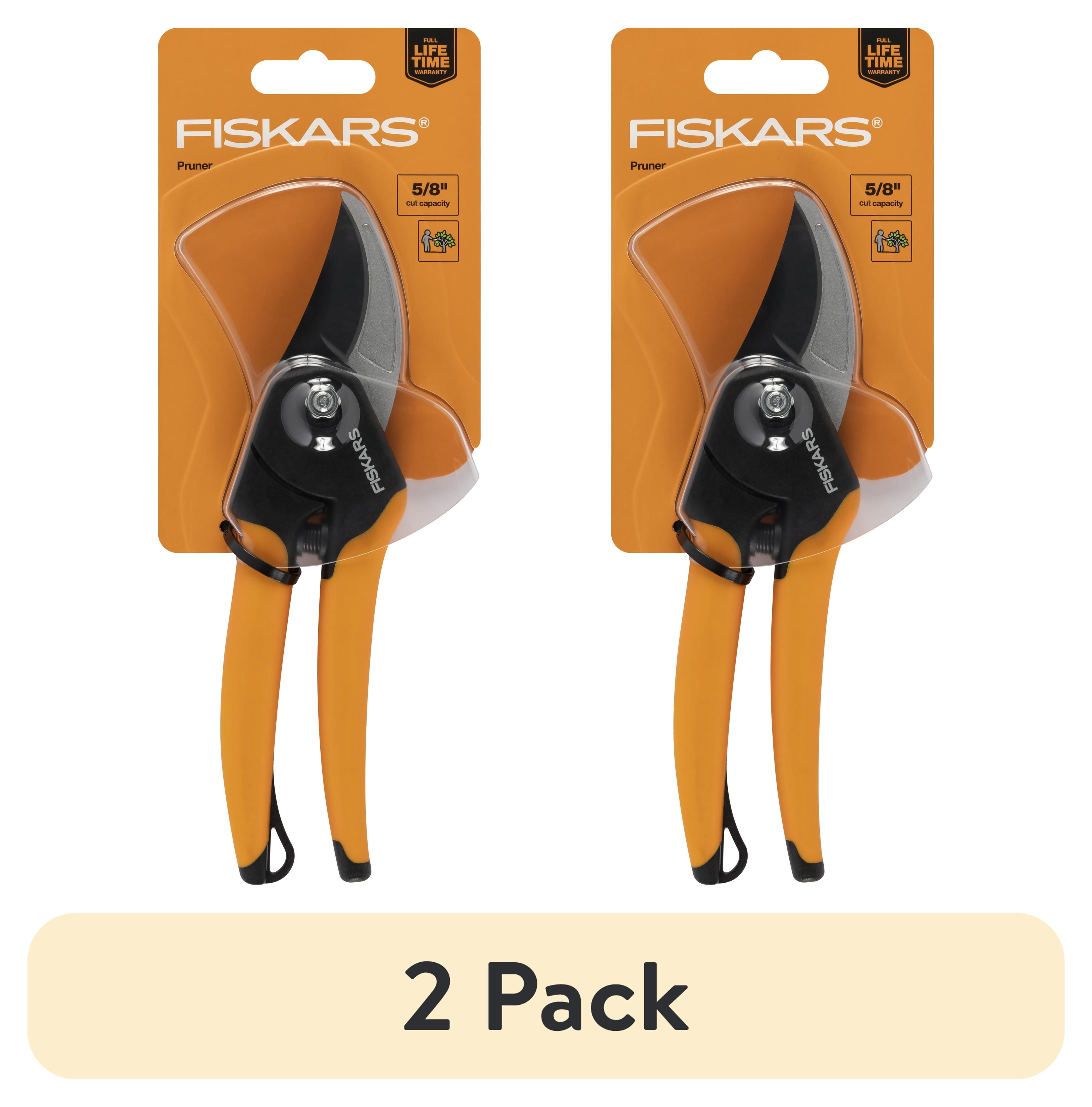 (2 pack) Fiskars 5/8" Bypass Pruner Garden Tool with Steel Blade and ...