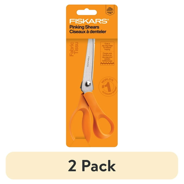 (2 pack) Fiskars 8" Pinking Shears, with Pointed Tip for Fabric Cutting ...