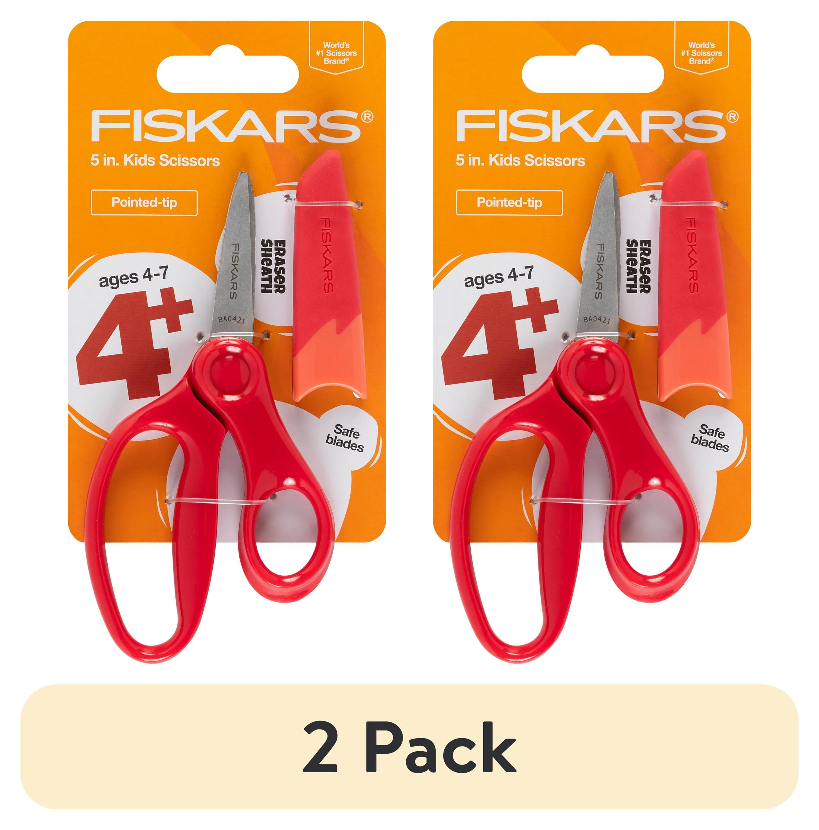 (2 pack) Fiskars 5" Kids School Scissors with Pointed Tip, Ages 4 and ...
