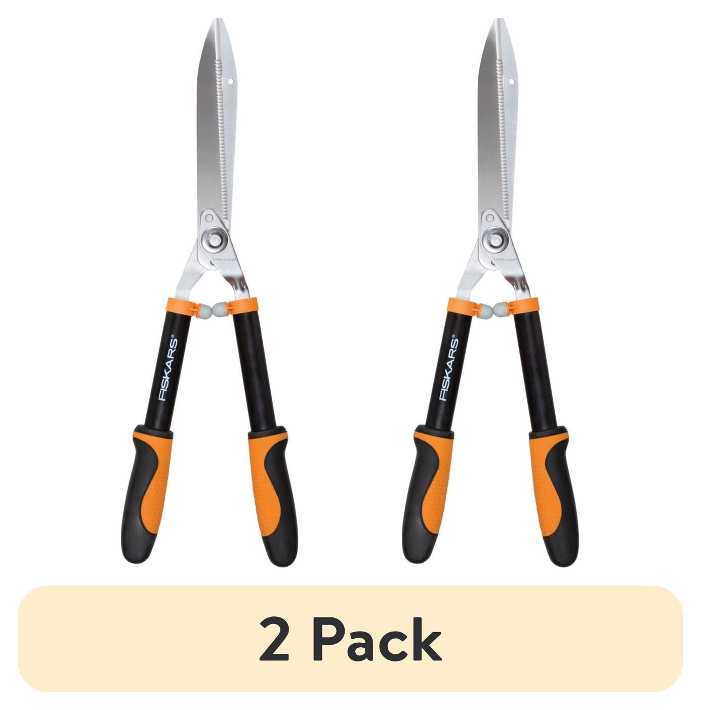 (2 pack) Power-Lever Soft Grip Hedge Shears Precision-Ground Steel ...