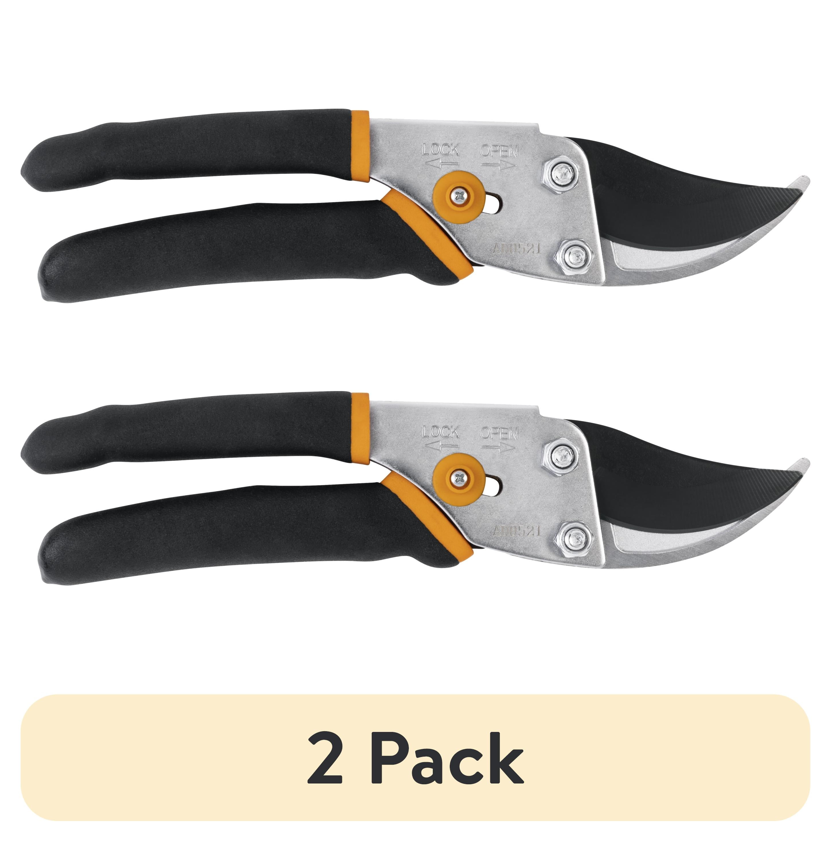 (2 pack) Fiskars Traditional Bypass Pruner, Steel Blade and Non-Slip ...