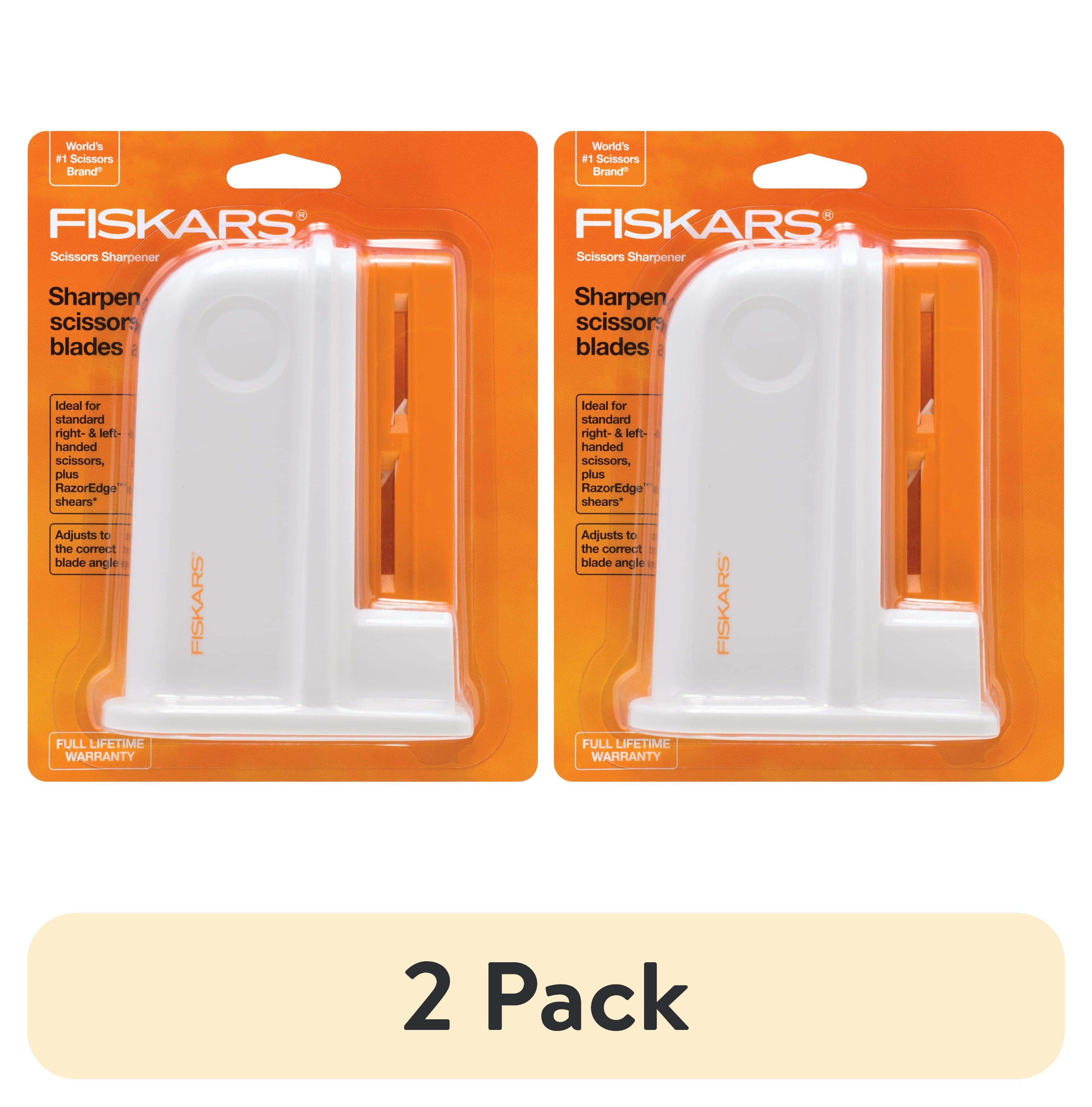 (2 pack) Fiskars Universal Scissors Sharpener, Ceramic Sharpening Heads ...