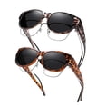 2 pack Fit Over Glasses Polarized Sunglasses for Women & Men, Stylish ...
