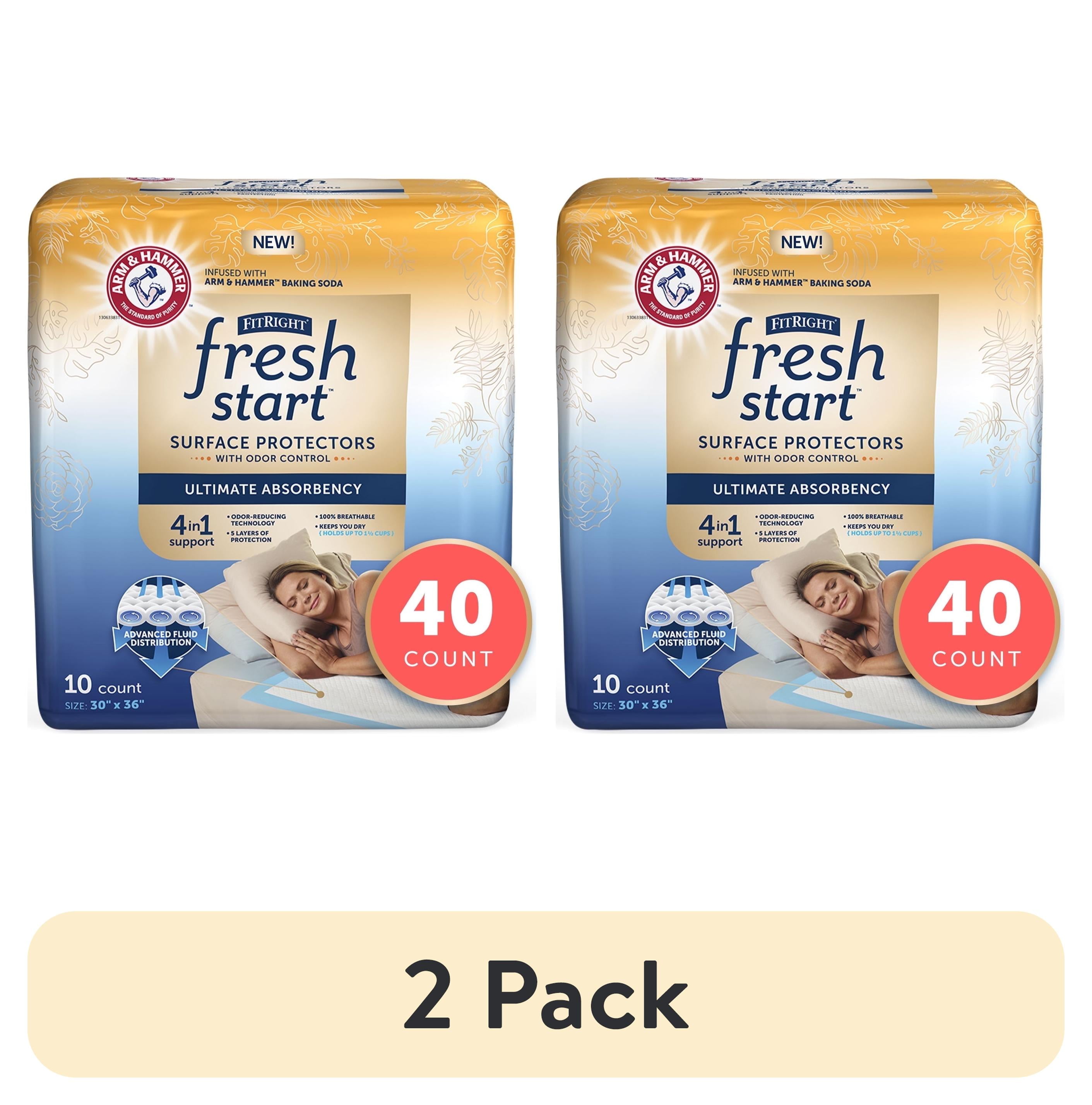 (2 pack) FitRight Fresh Start Disposable Adult Bed Pads for ...