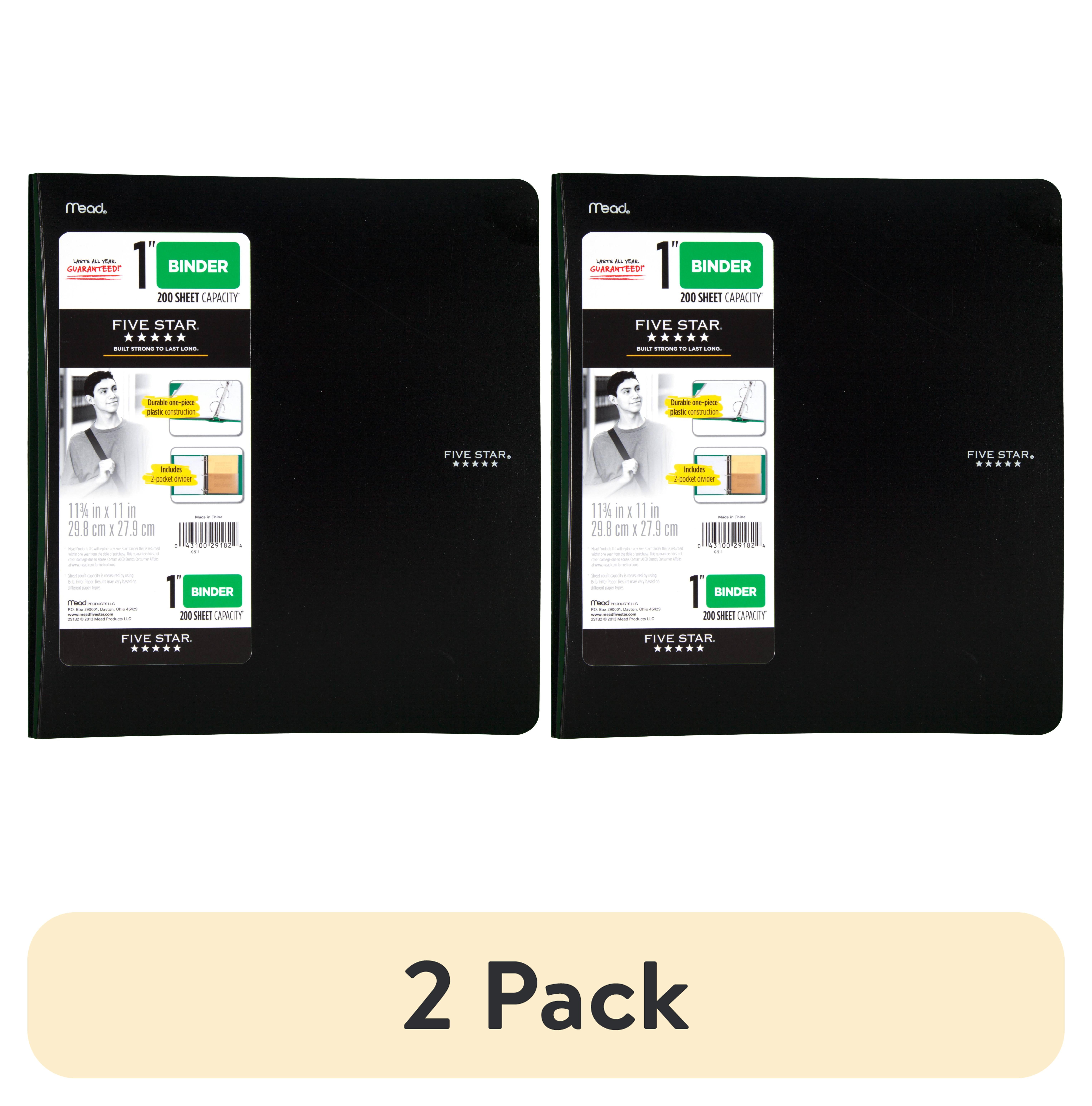 (2 pack) Five Star 1" Poly Binder, Black - Walmart.com