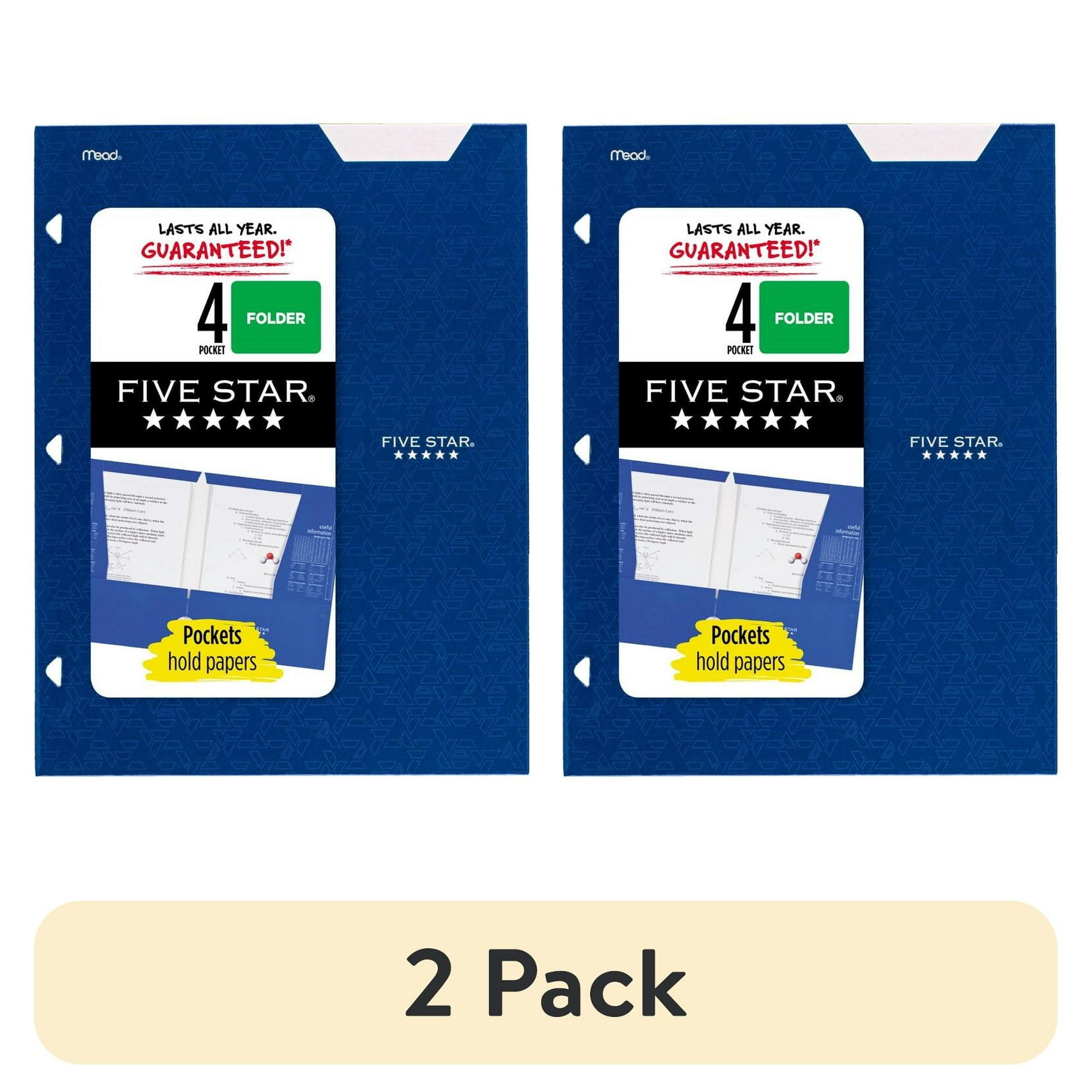 (2 pack) Five Star 4-Pocket Paper Folder, Pacific Blue (331060A-WMT22 ...