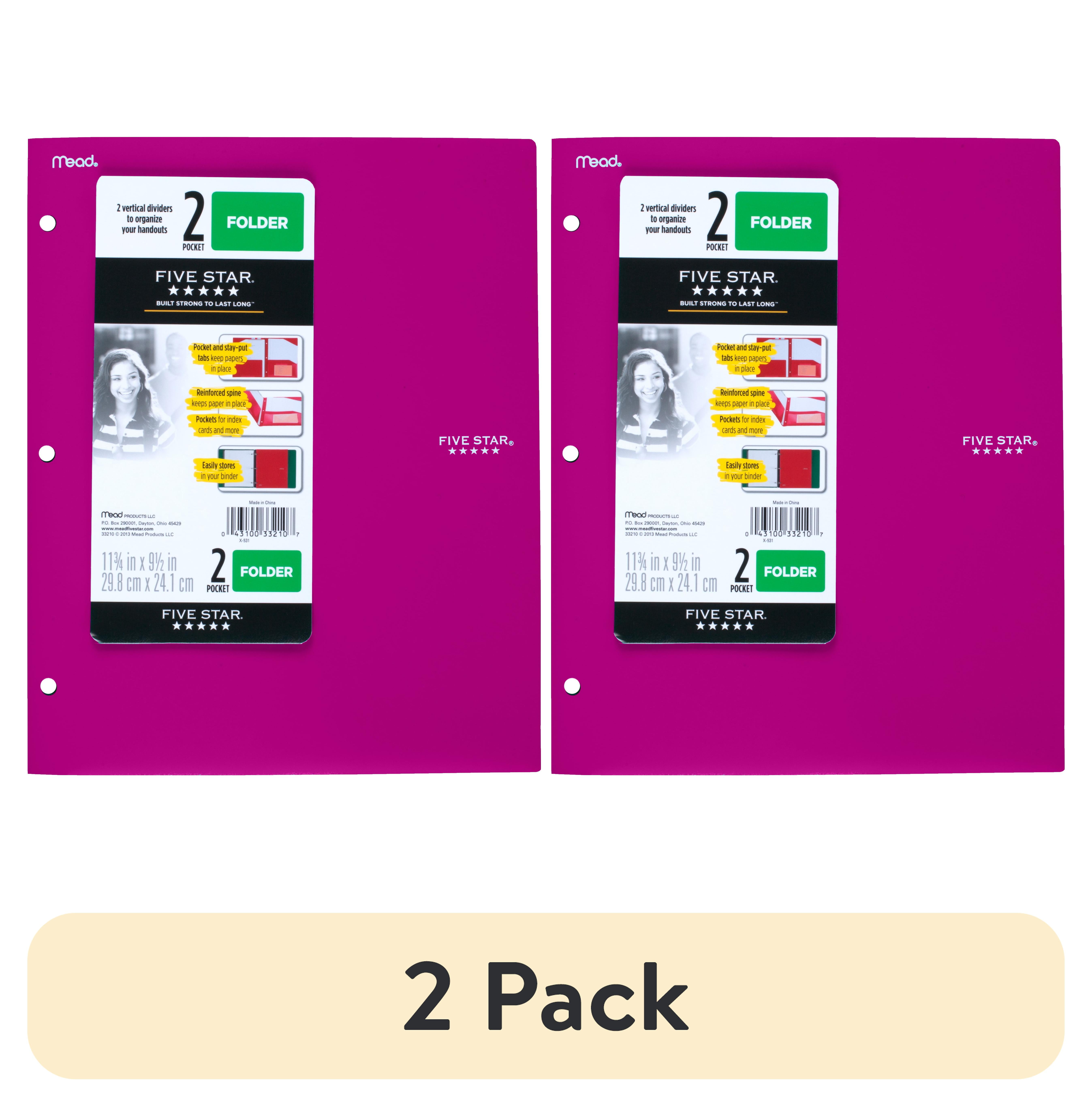 (2 pack) Five Star Advance Stay-Put Folder and File, Purple - Walmart.com