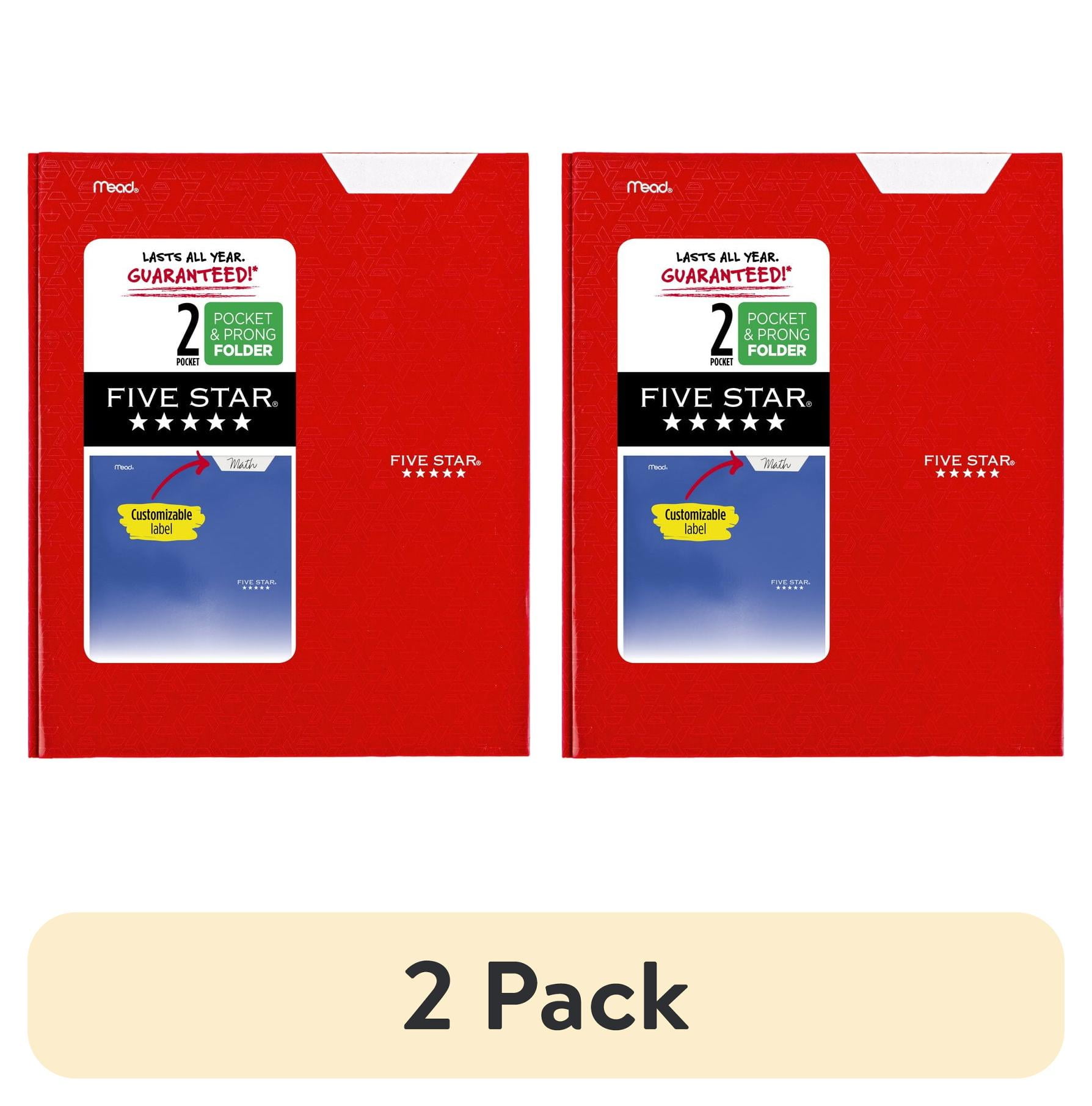 (2 pack) Five Star Pocket and Prong Paper Folder, Fire Red (340020A ...